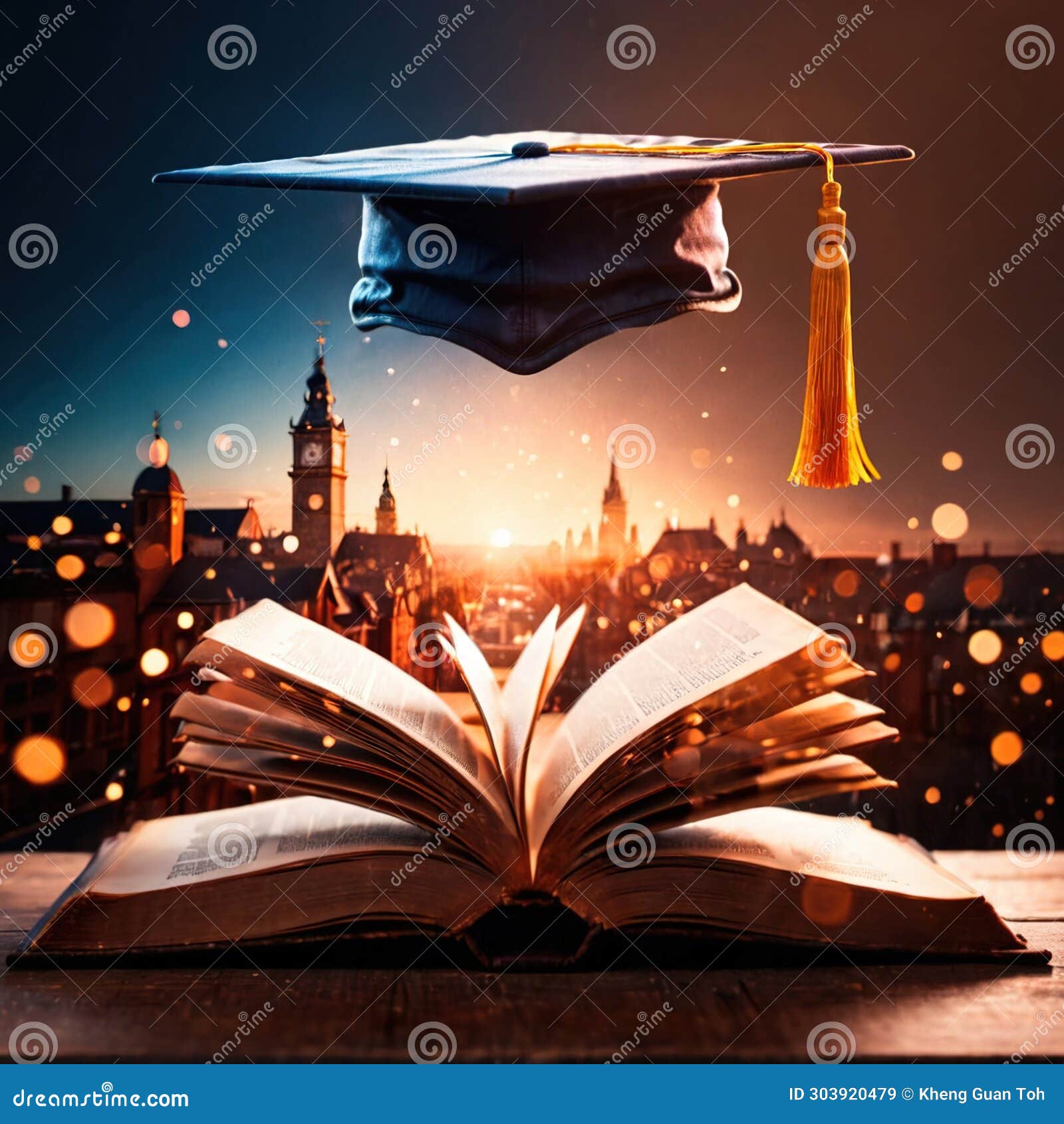 Academic Learning Concept Digital Collage Illustration with Graduate ...