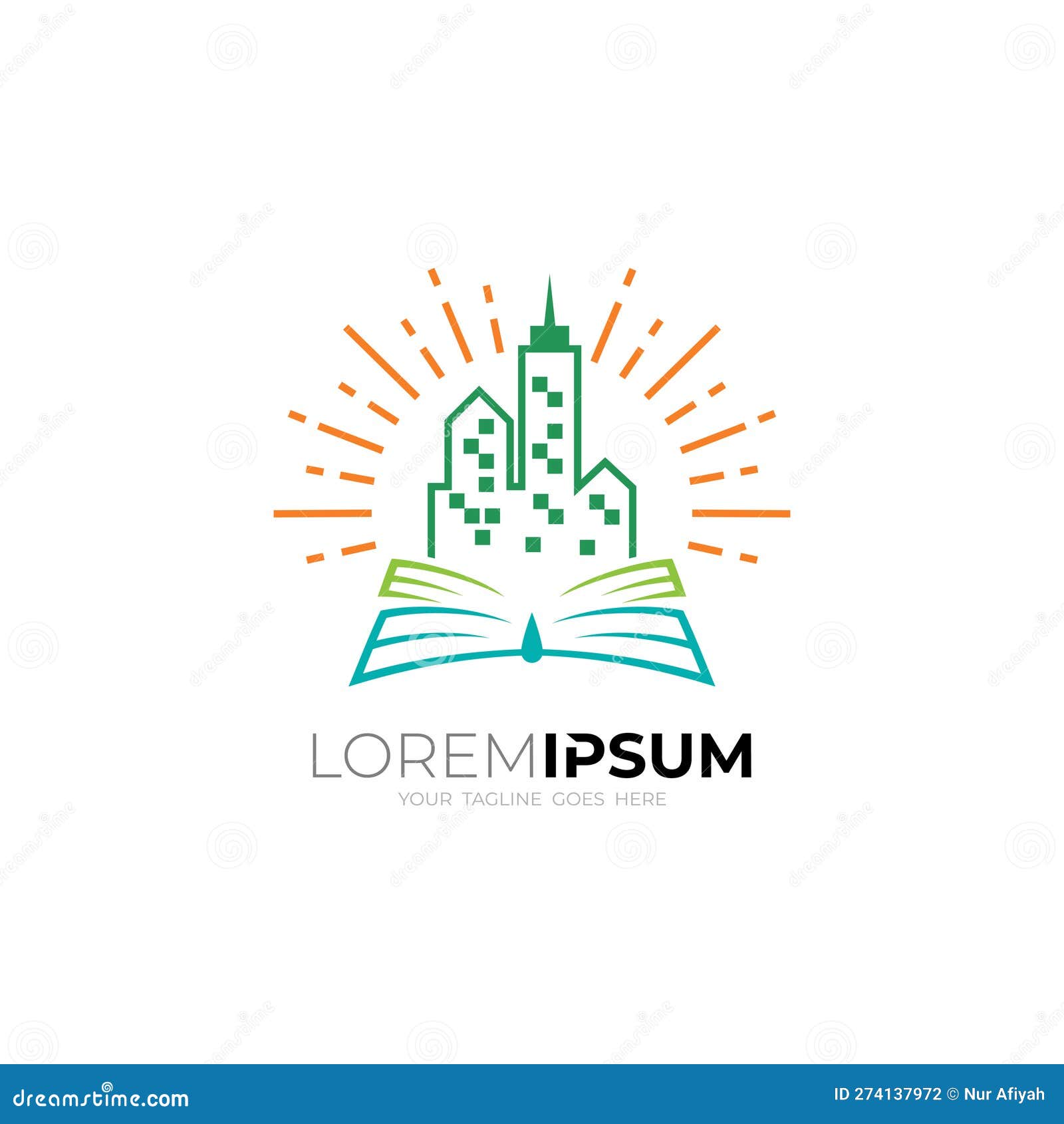 Academic Logo with Book Design Combination, Line Style, University ...