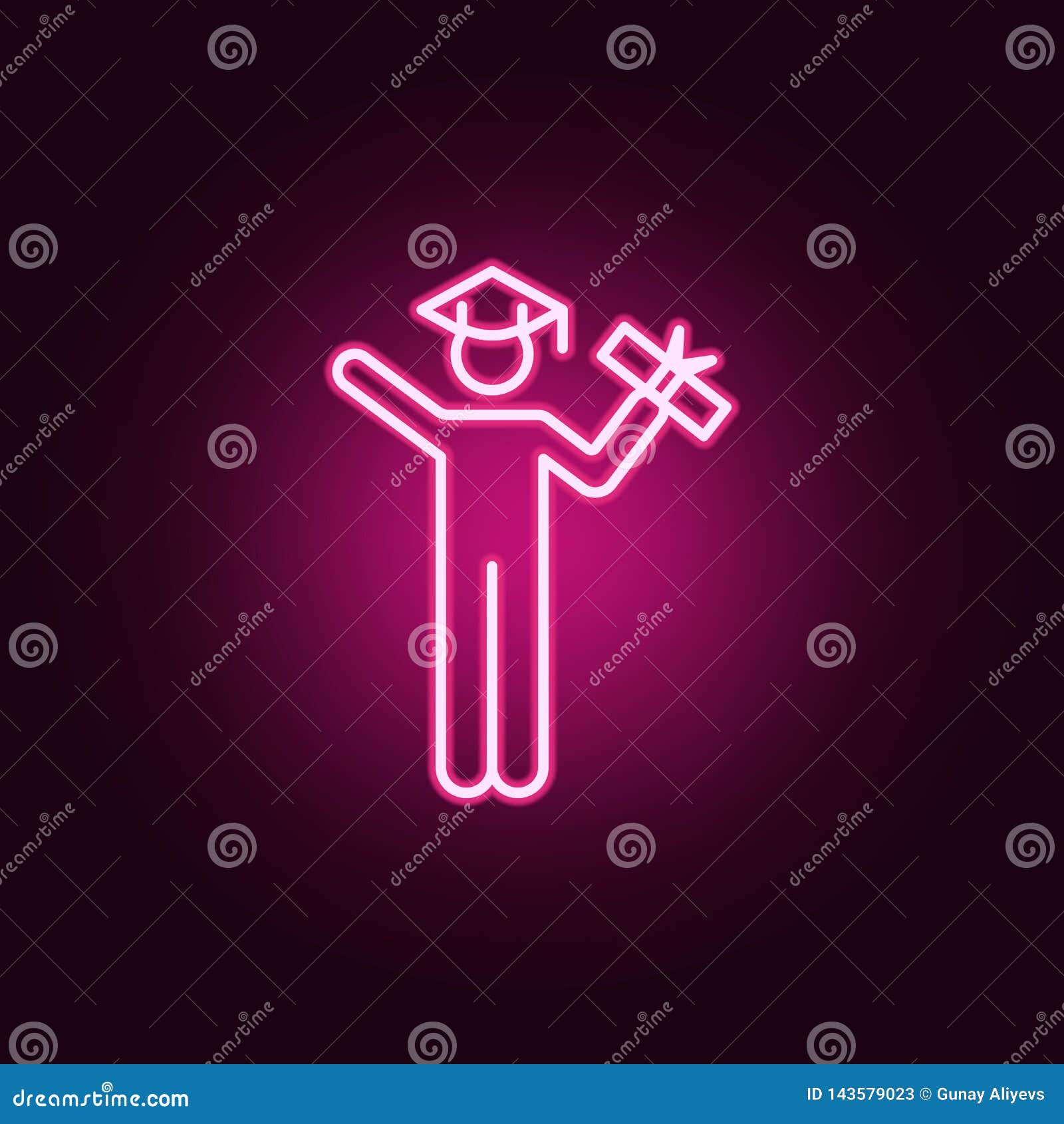 Academic Neon Icon. Elements of Conceptual Figures Set Stock ...