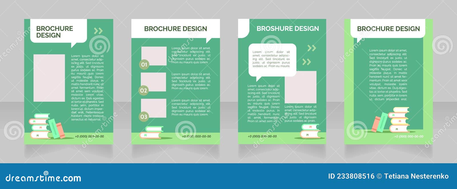 Academic Program for Students Blank Brochure Layout Design Stock Vector ...