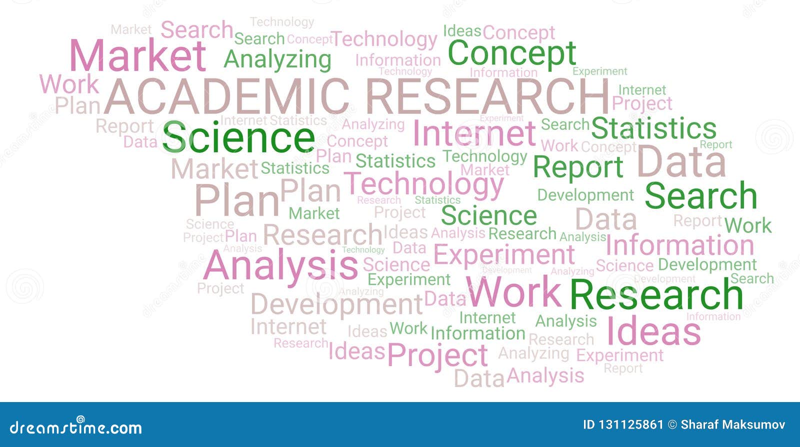 Academic Research Word Cloud. Stock Illustration - Illustration of ...