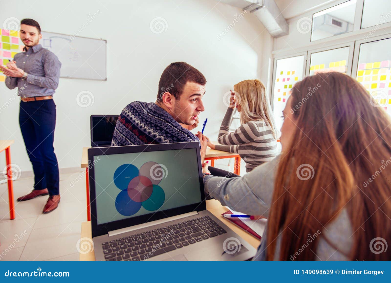 Academic students on class stock image. Image of briefing - 149098639