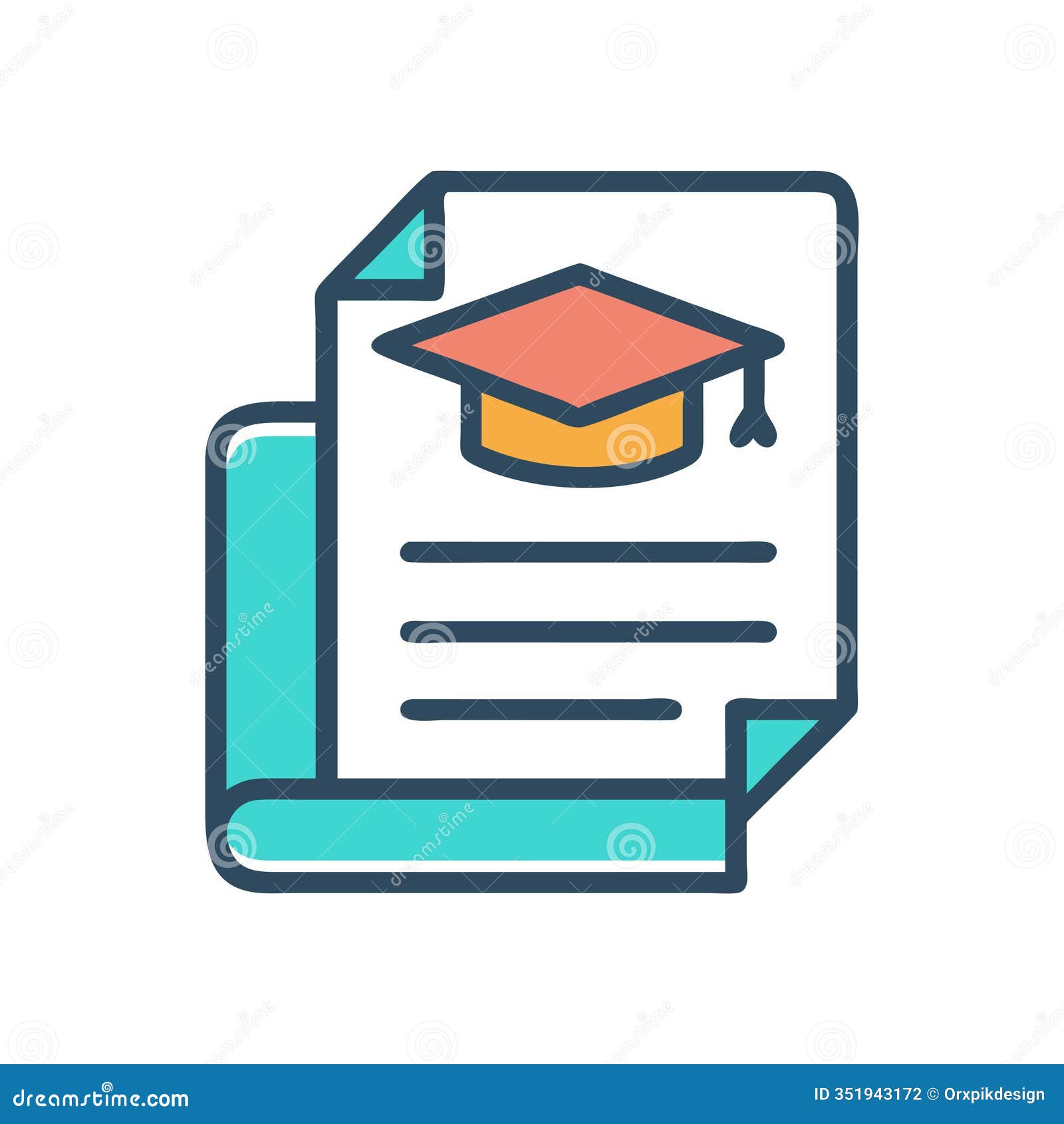 Thesis Icon On White Background. Simple Element Illustration From ...