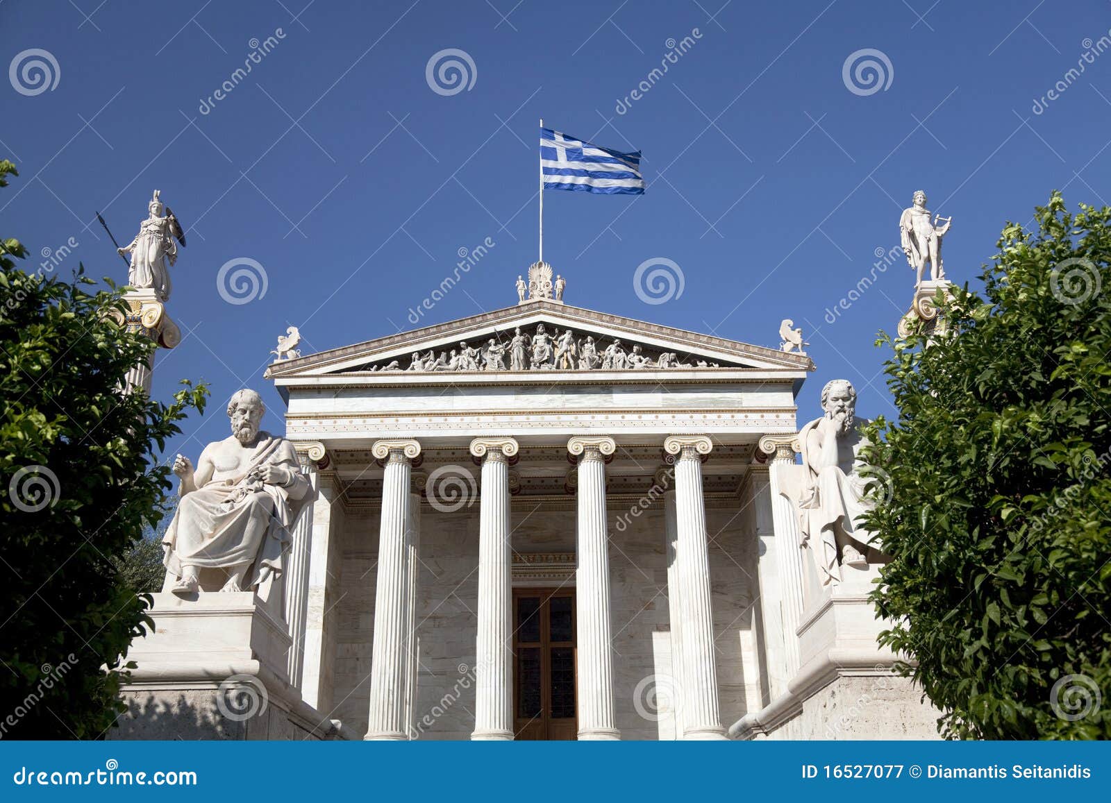 The Academy of Athens stock image. Image of mast, greece - 16527077