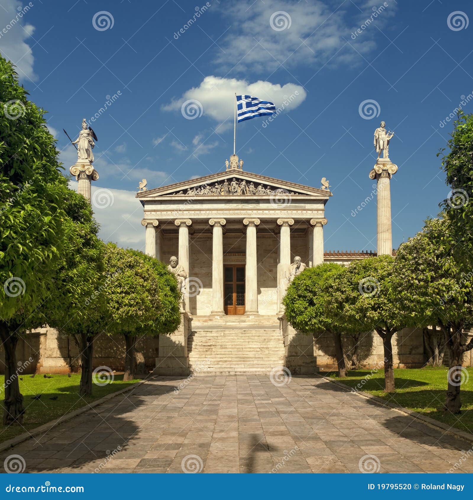 Academy of Athens stock photo. Image of mythology, building - 19795520