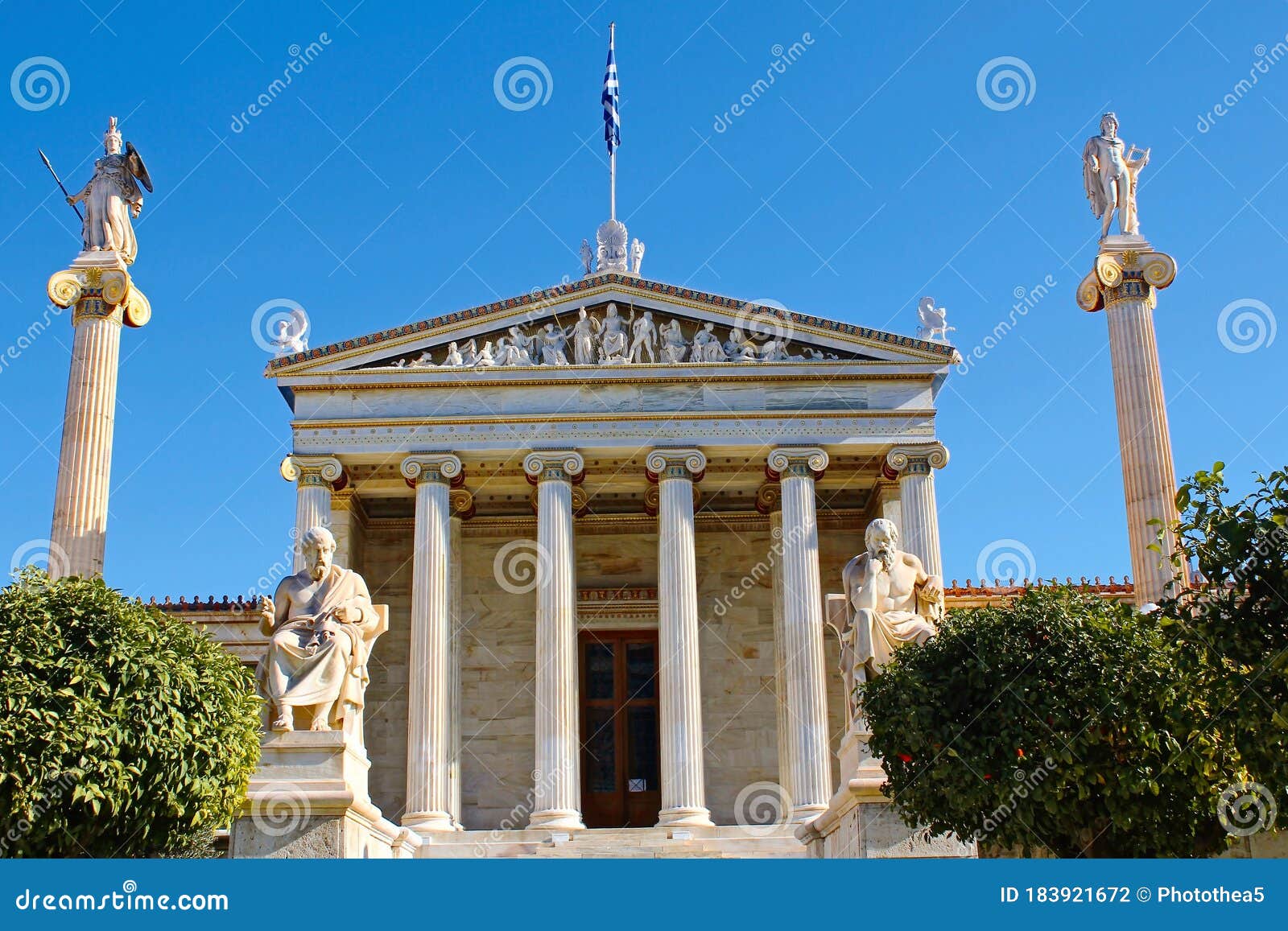 The Academy of Athens stock photo. Image of column, europe - 183921672