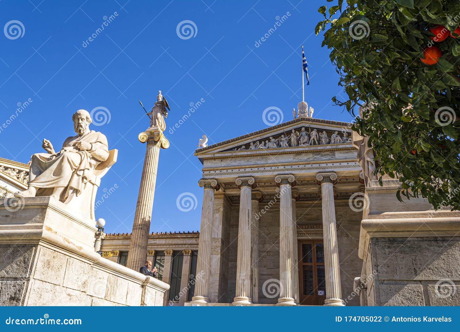 The Academy of Athens, Greece Stock Photo - Image of historic ...