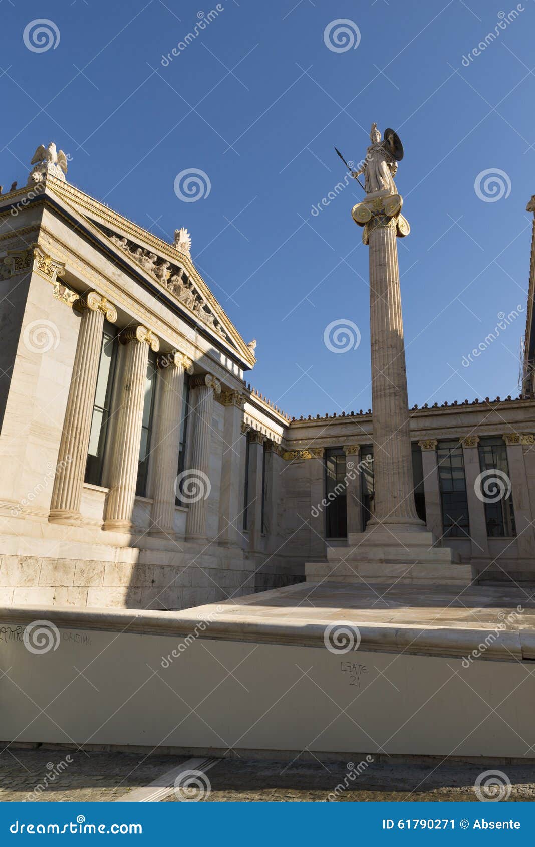 Academy of Athens stock image. Image of goddess, greece - 61790271