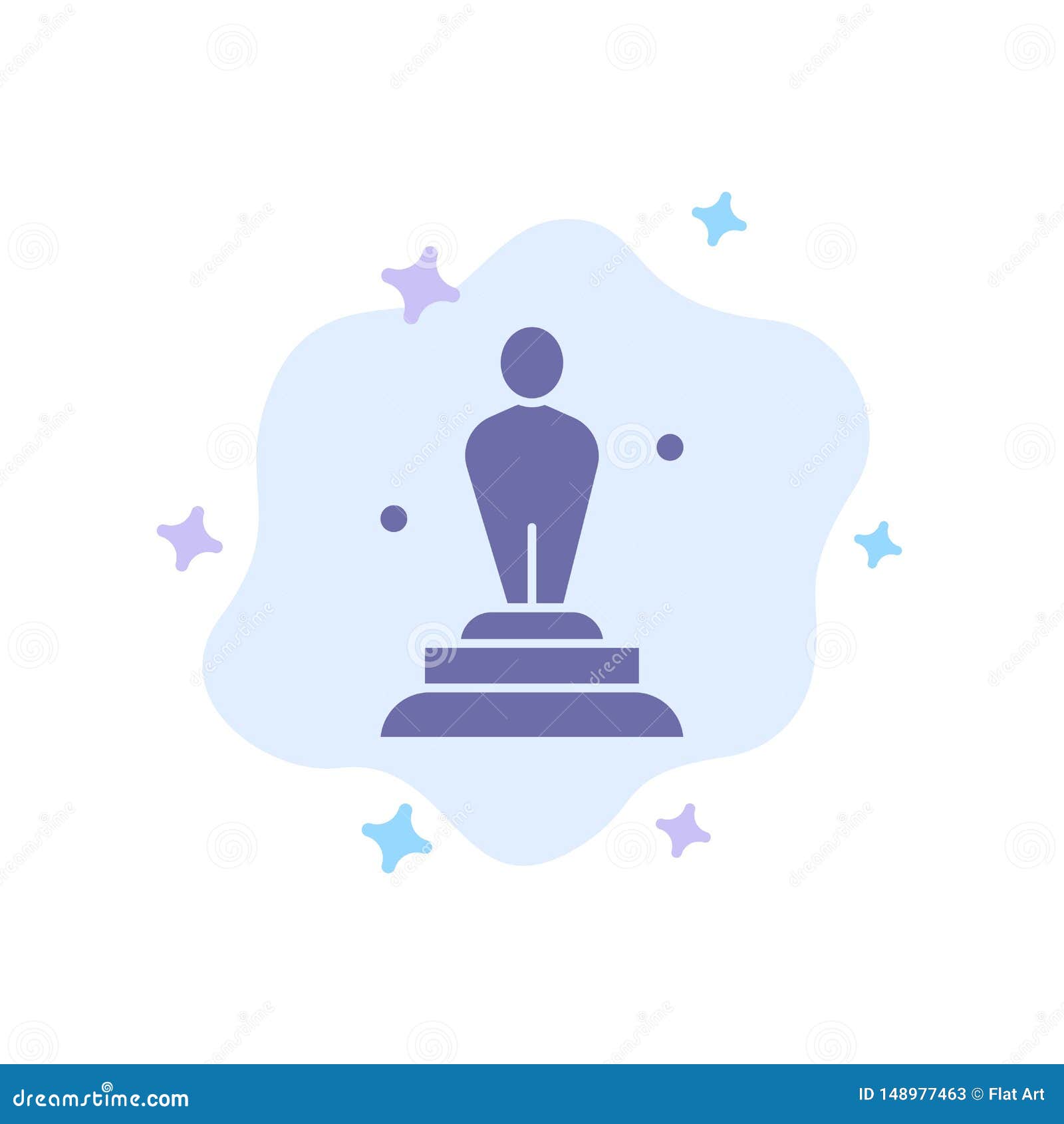 Academy, Award, Oscar, Statue, Trophy Blue Icon on Abstract Cloud ...
