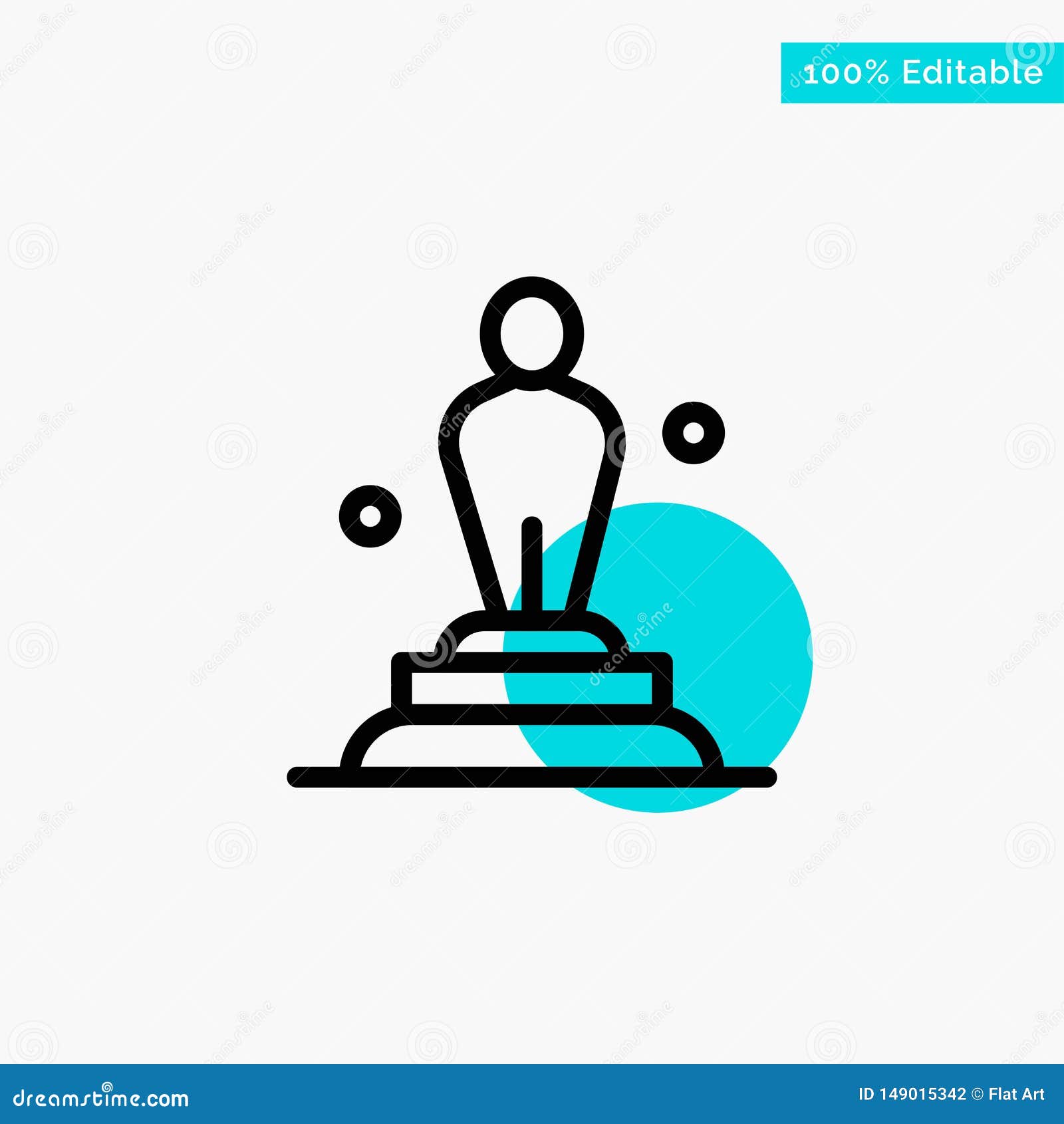 Academy, Award, Oscar, Statue, Trophy Turquoise Highlight Circle Point ...