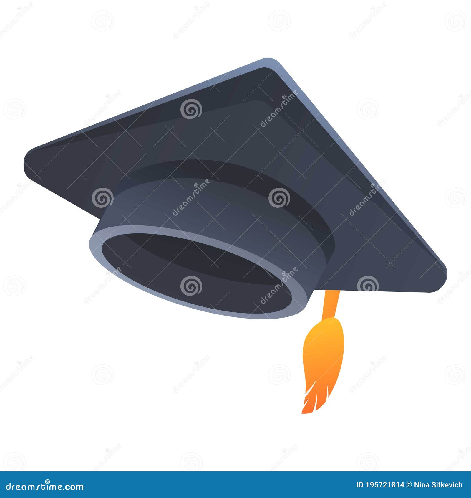 Academy Graduation Hat Icon, Cartoon Style Stock Vector - Illustration ...