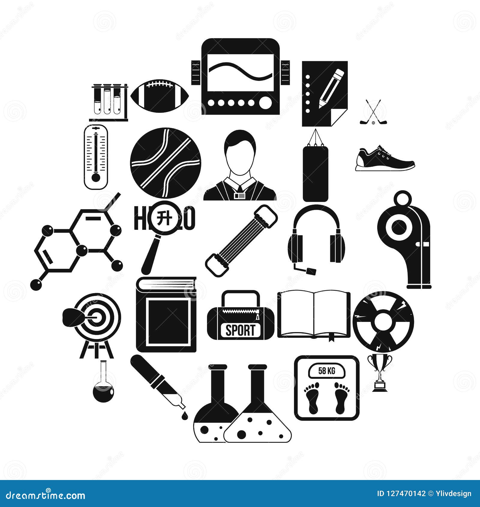 Academy Icons Set, Simple Style Stock Vector - Illustration of ...