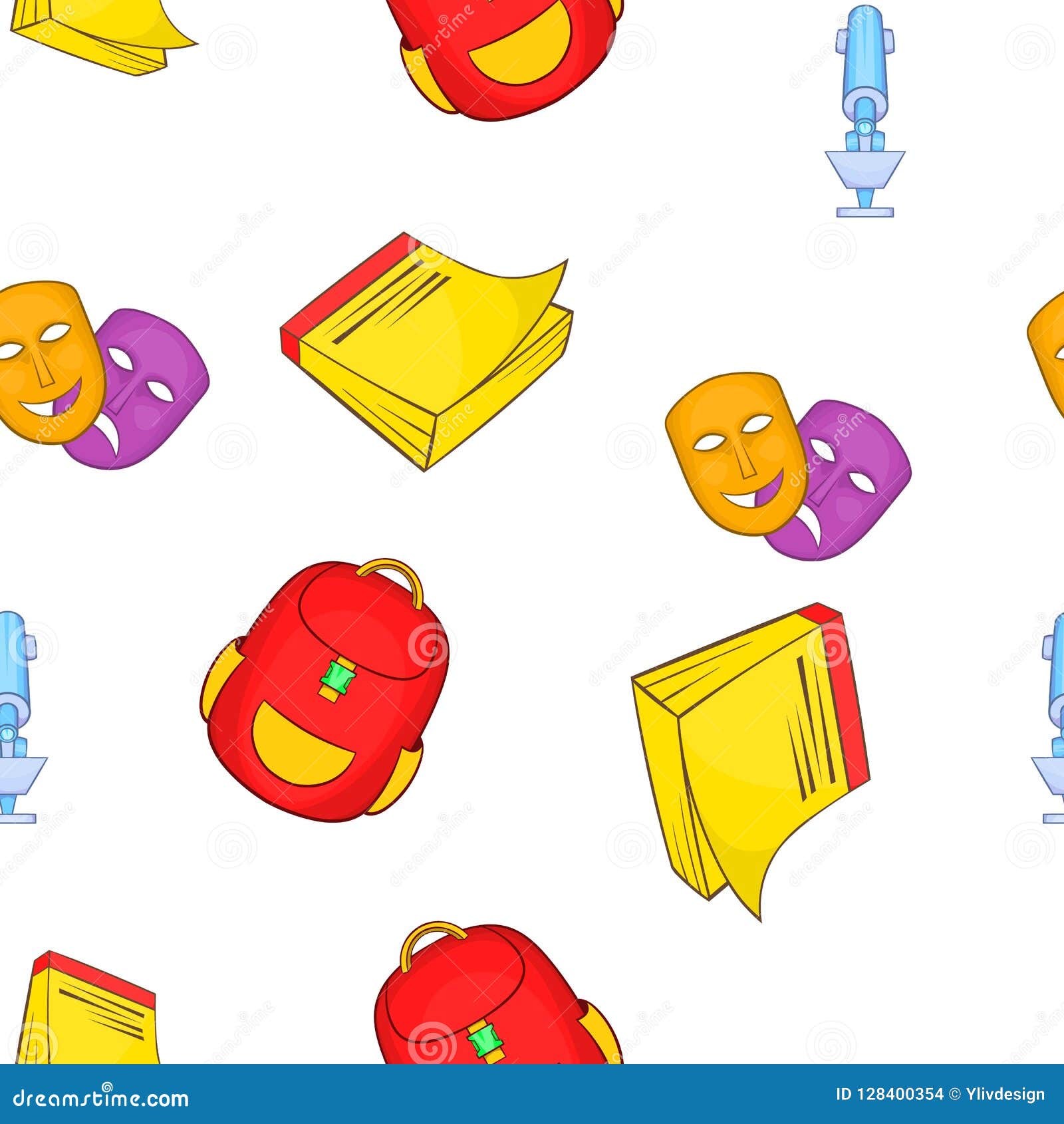 Academy Pattern, Cartoon Style Stock Illustration - Illustration of ...