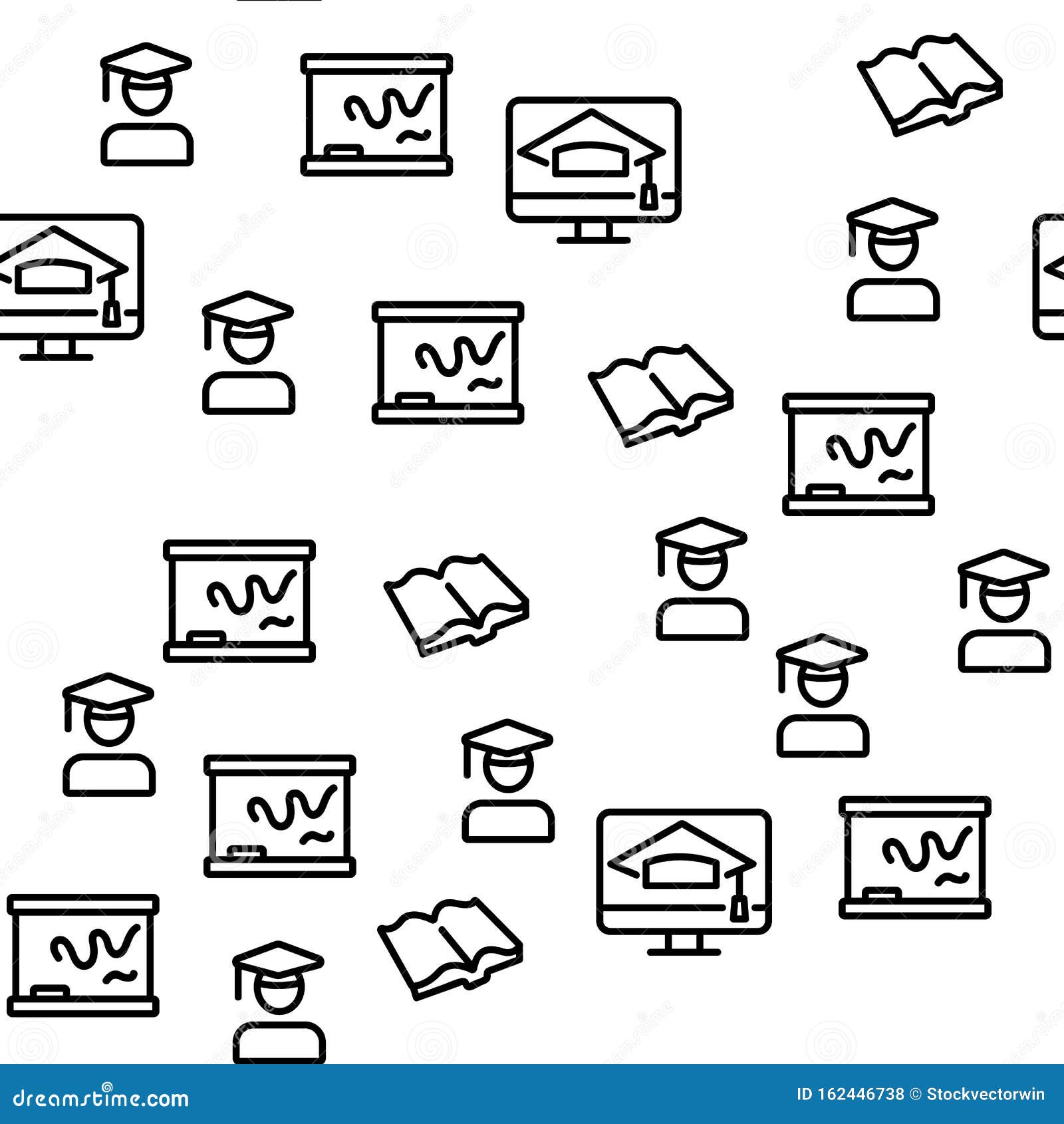 Academy Study Vector Seamless Pattern Stock Vector - Illustration of ...
