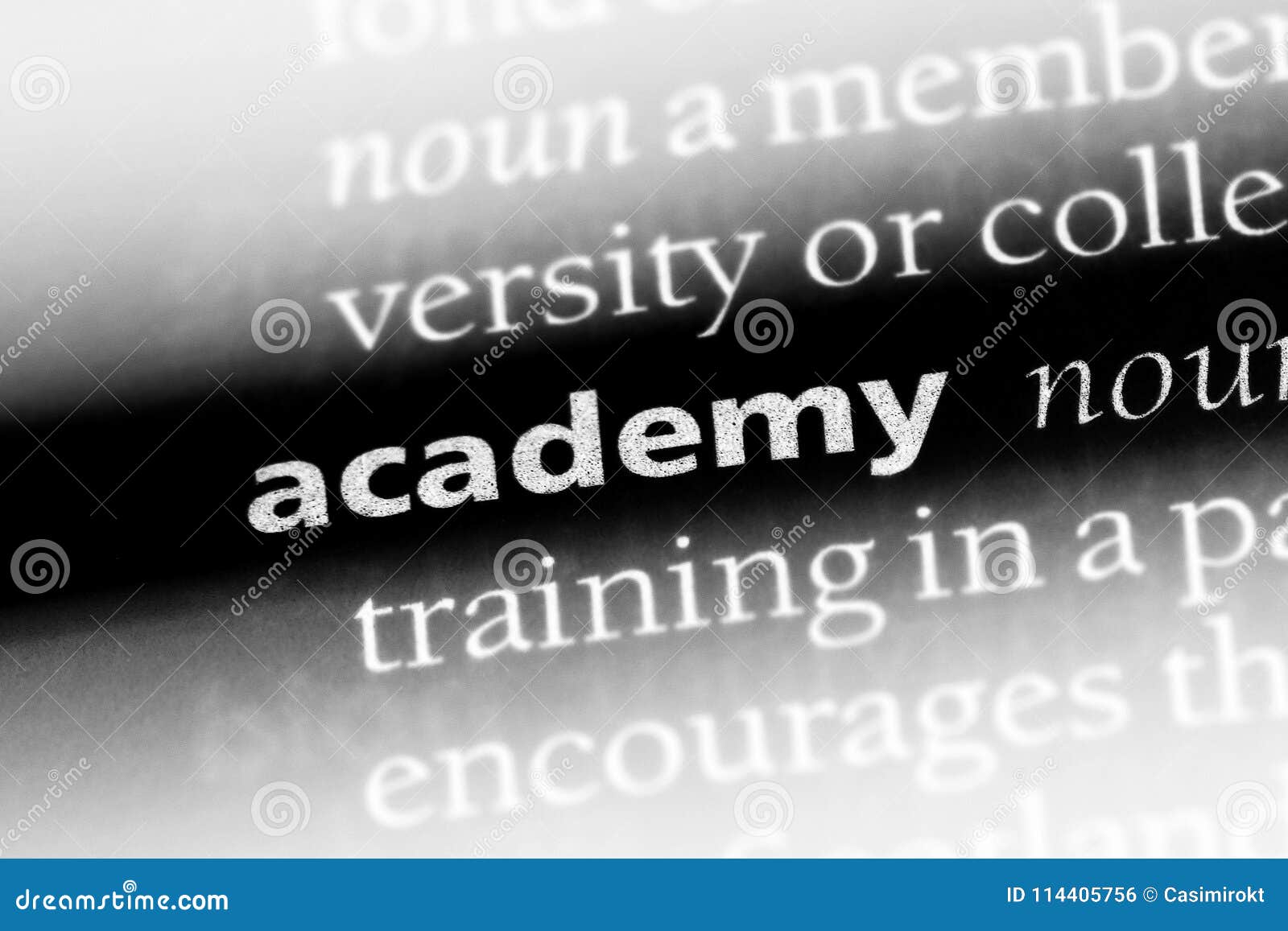 Academy stock photo. Image of text, dictionary, page - 114405756