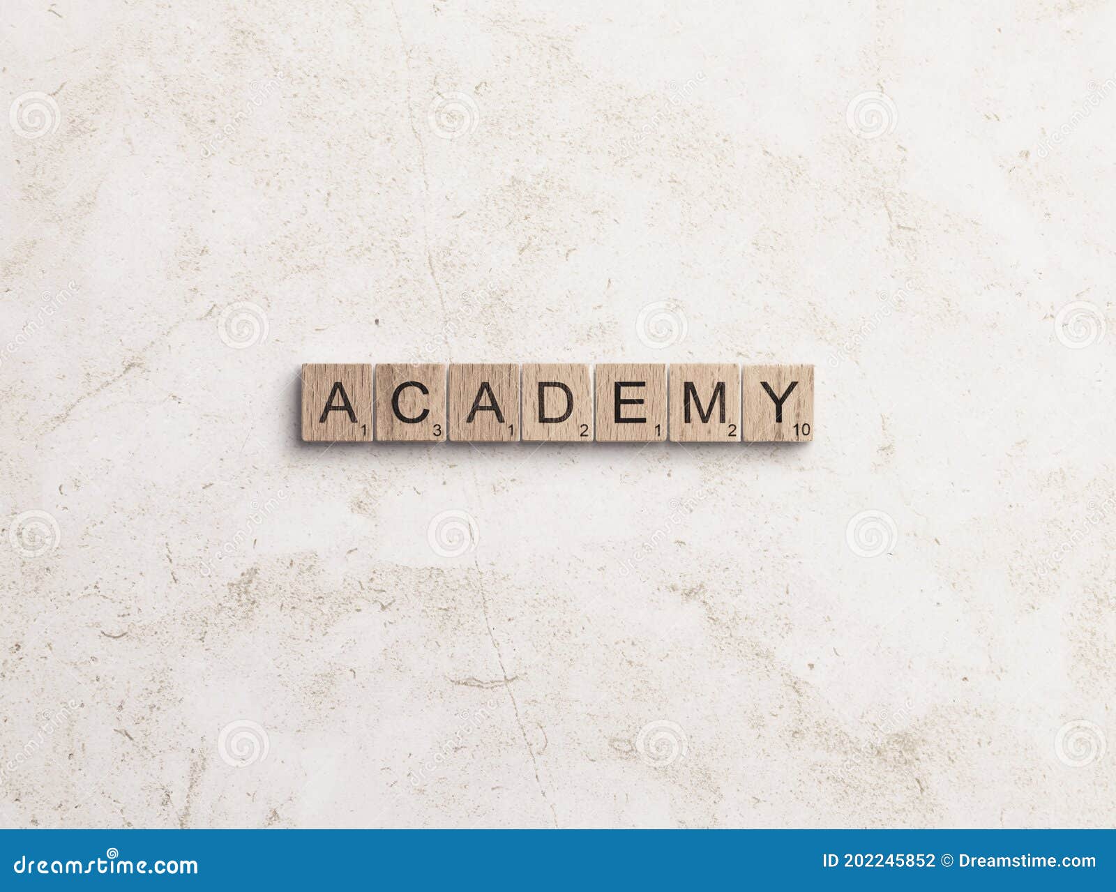 Academy Word Written on Wooden Cubes Background. Creative Text Concept ...