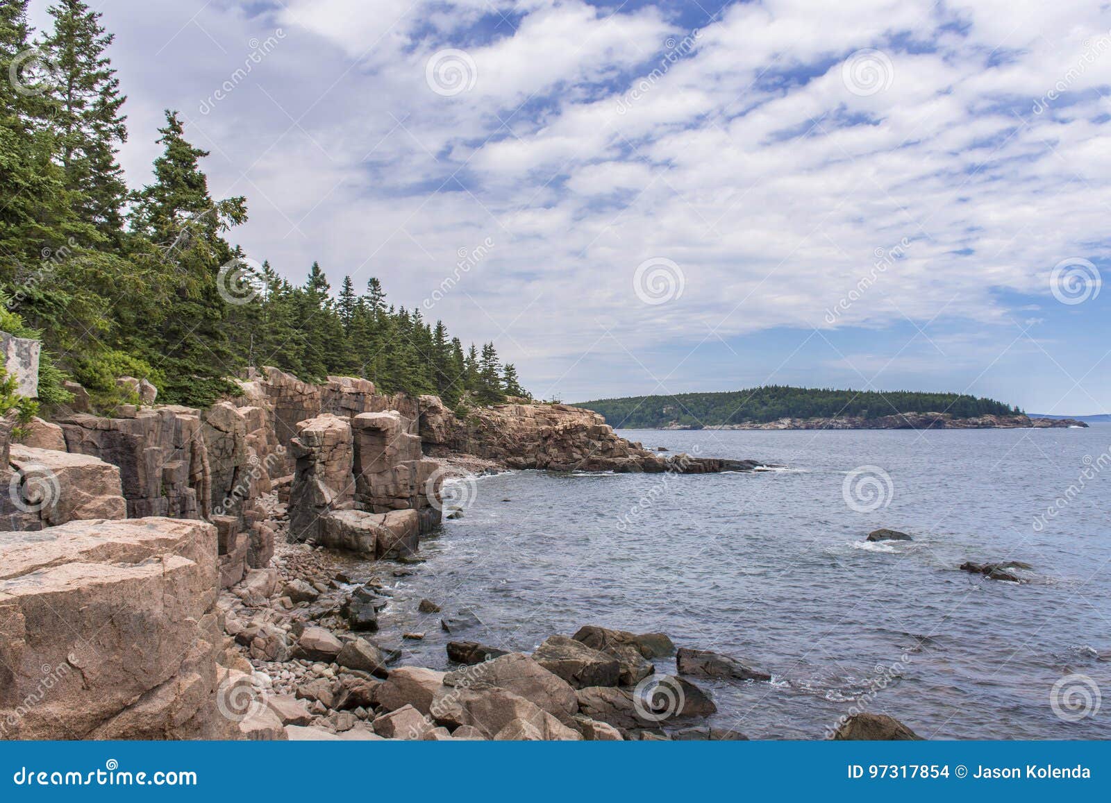 Acadia National Park - Ocean Path Stock Photo - Image of coastline ...