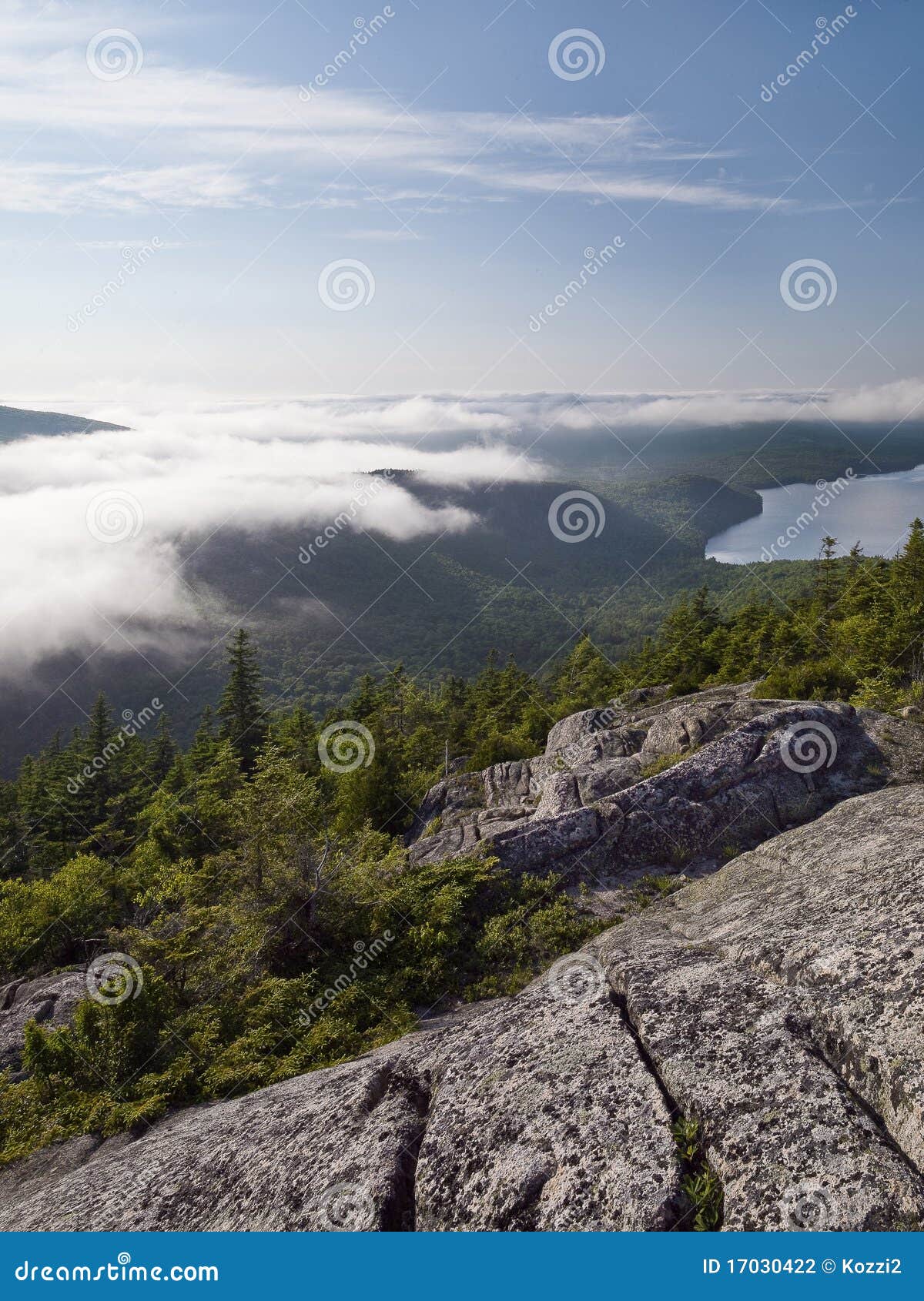Acadia National Park Overview from a Summit Stock Photo - Image of ...