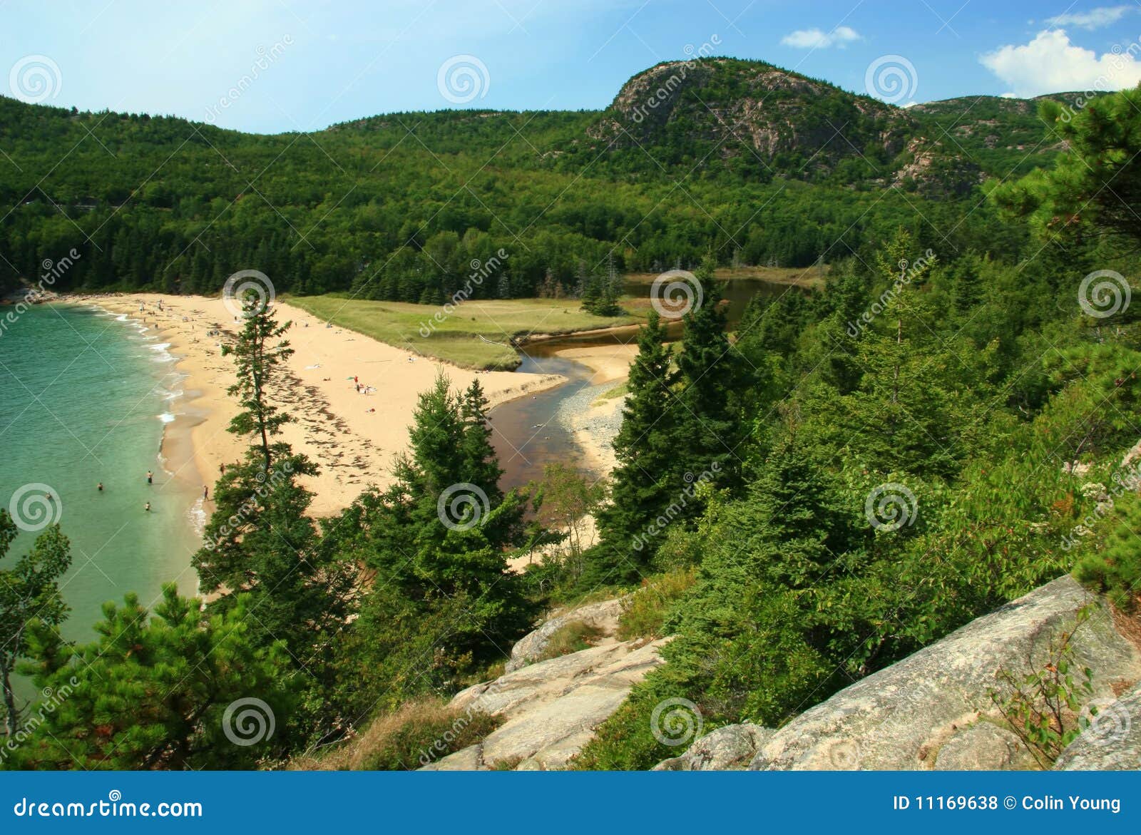 Acadia Sand Beach stock photo. Image of rocks, river - 11169638