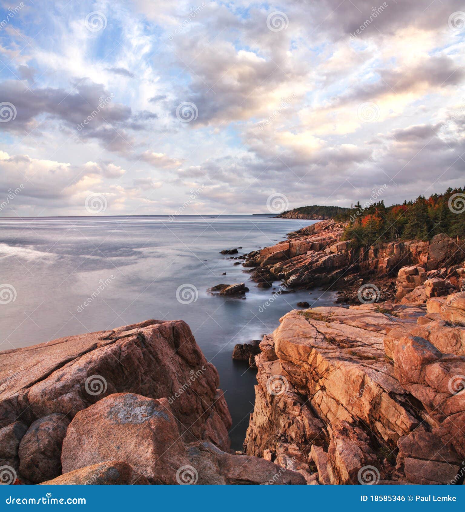 Acadia Seacoast Morning stock photo. Image of landscape - 18585346