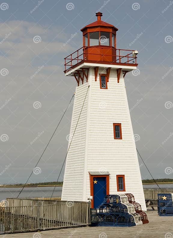 Acadian Lighthouse stock image. Image of coastline, canada - 25035469
