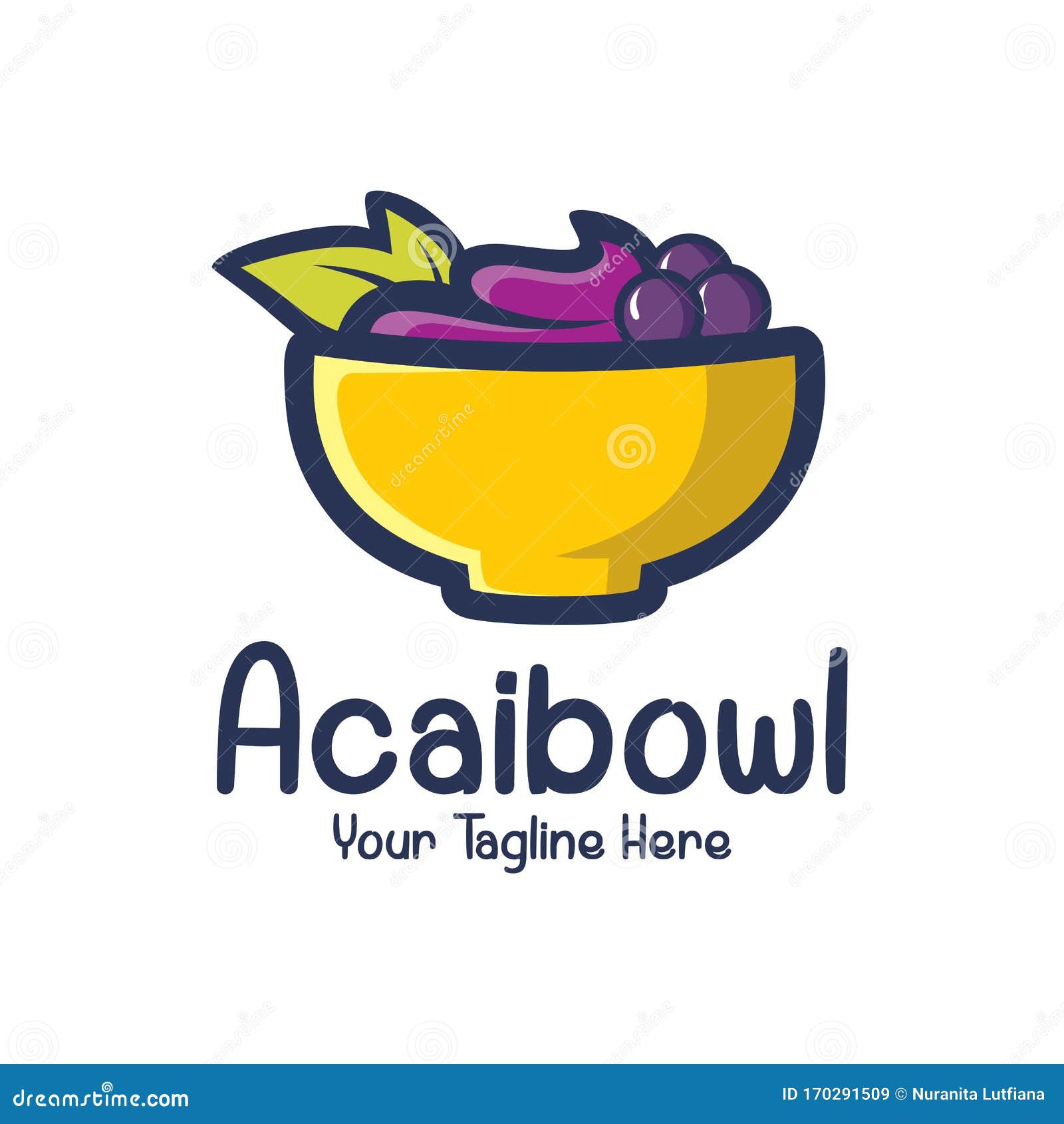 Acai Bowl Logo Design Template Stock Vector - Illustration of diet ...
