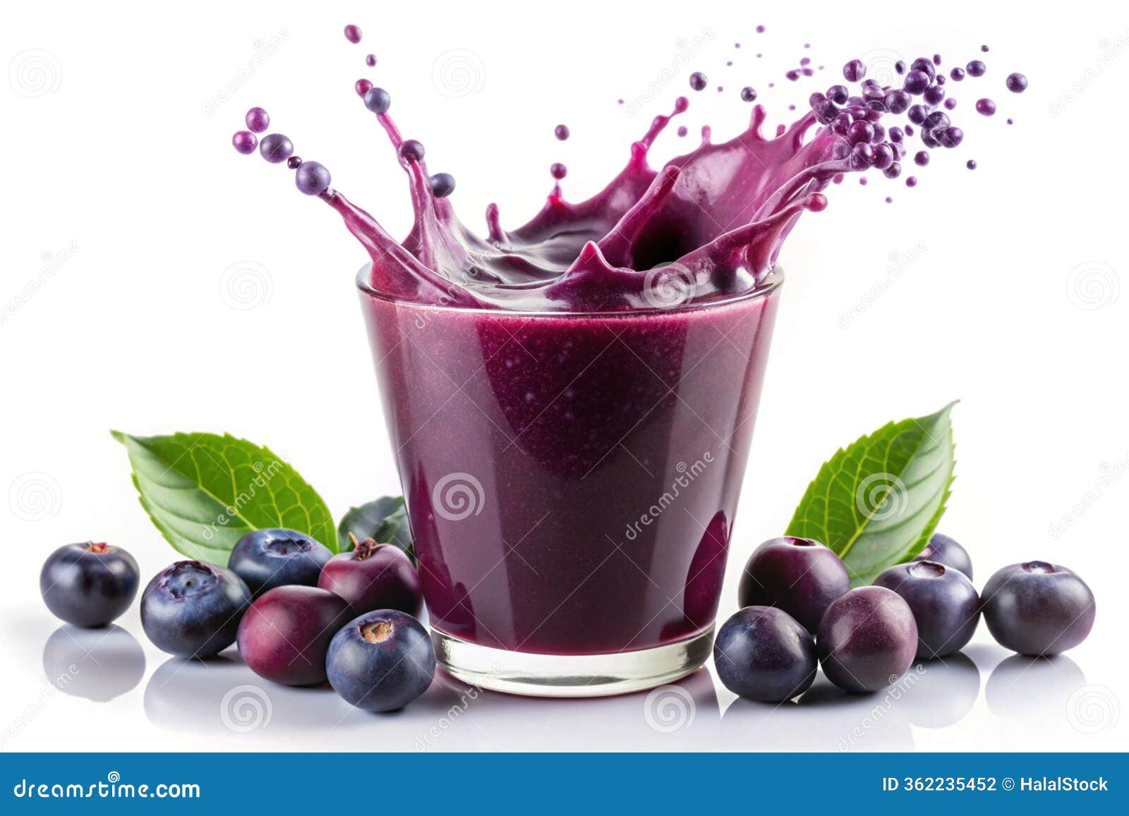 Acai Juice Splash on White Background Stock Illustration - Illustration ...