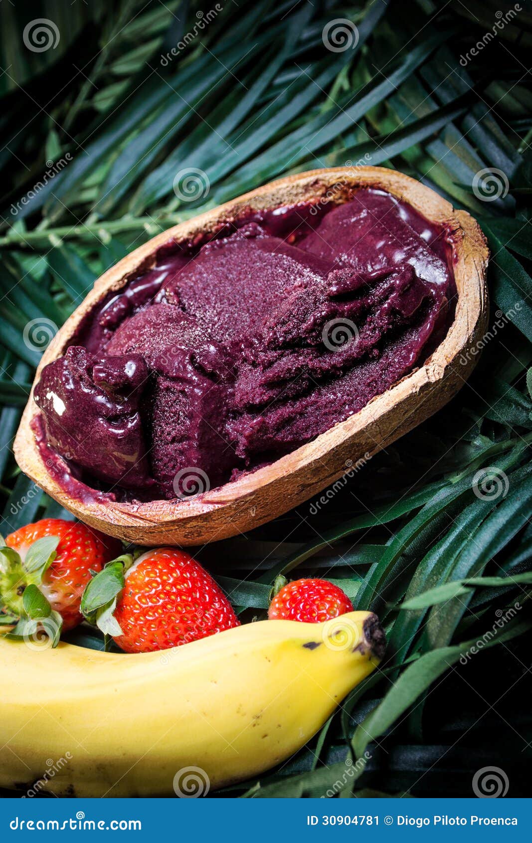 Acai in the pot stock image. Image of brazilian, refreshment - 30904781