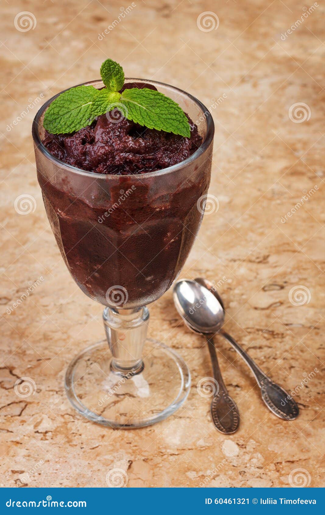 Acai Pulp in Glass with Fresh Mint Stock Image - Image of food, spoon ...