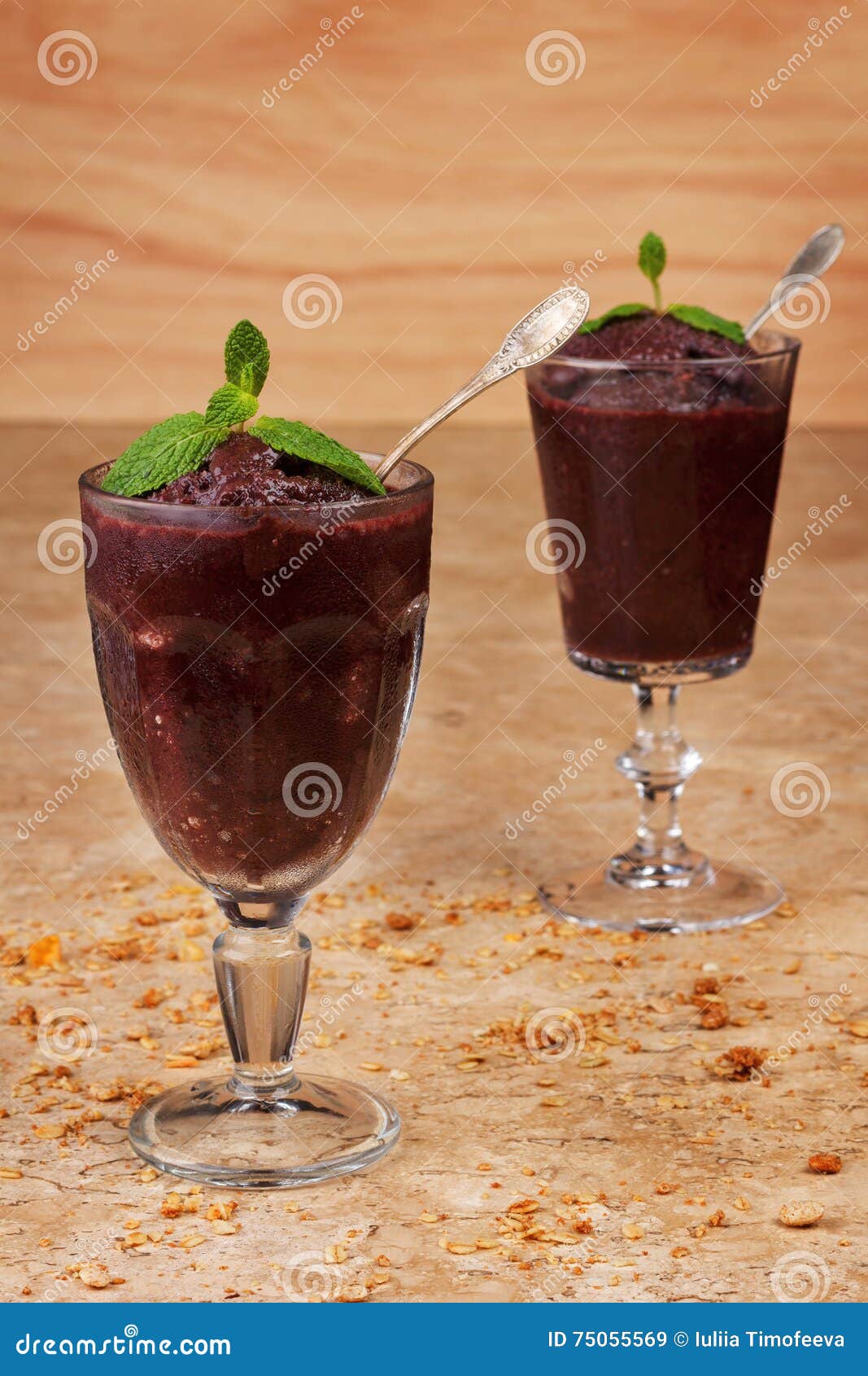 Acai Pulp in Glass with Fresh Mint Stock Image - Image of mint, brazil ...