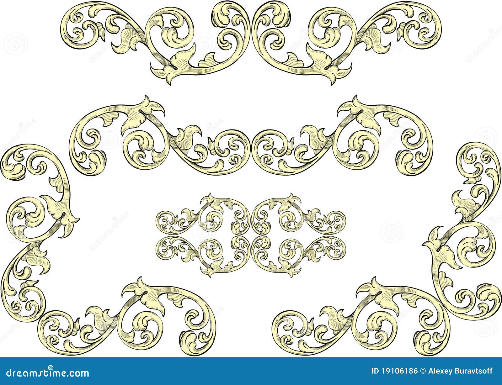 Acanthus leaf on border stock vector. Illustration of filigree - 19106186