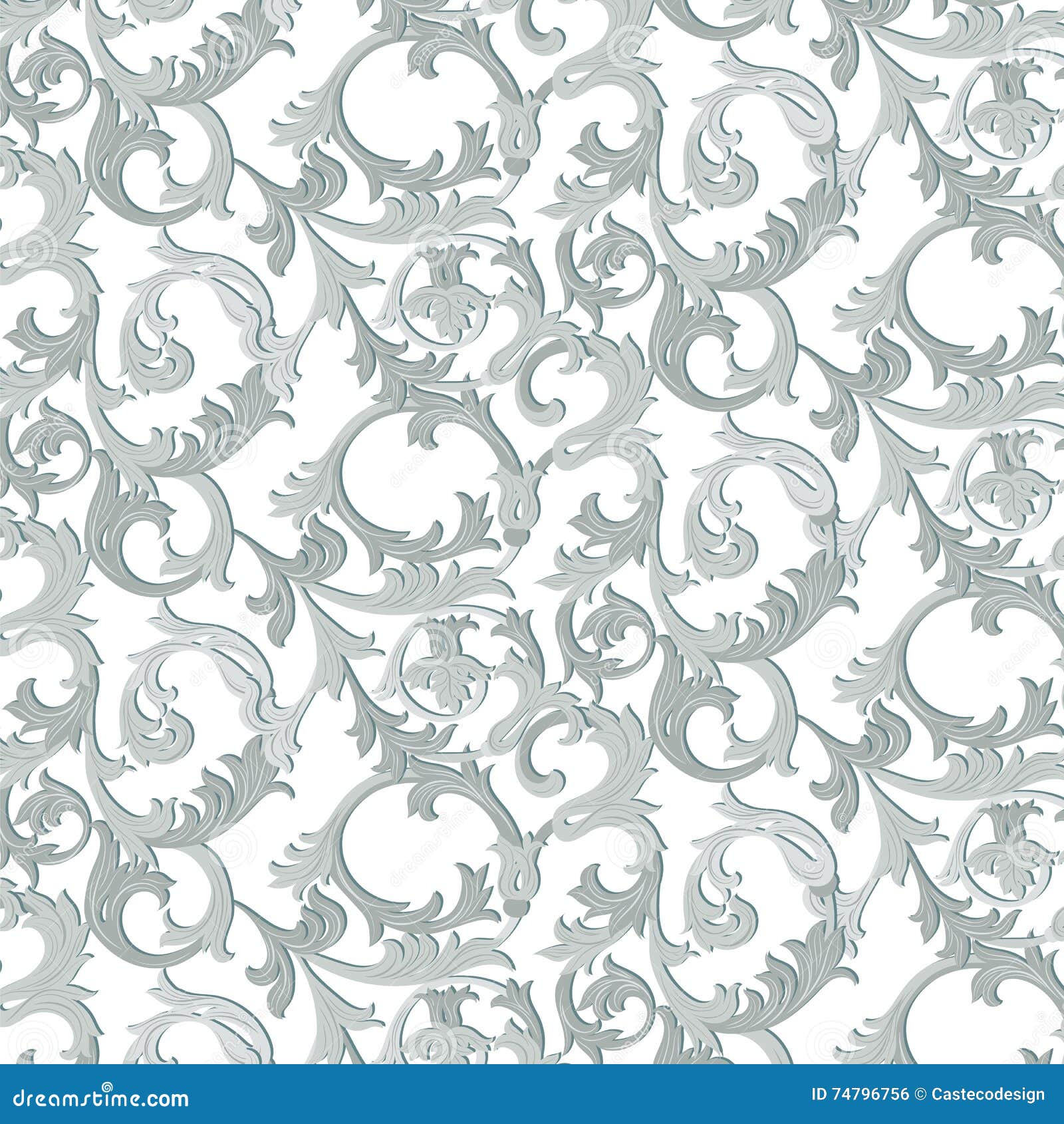 Acanthus Leaf Ornament Pattern Stock Vector - Illustration of flower ...