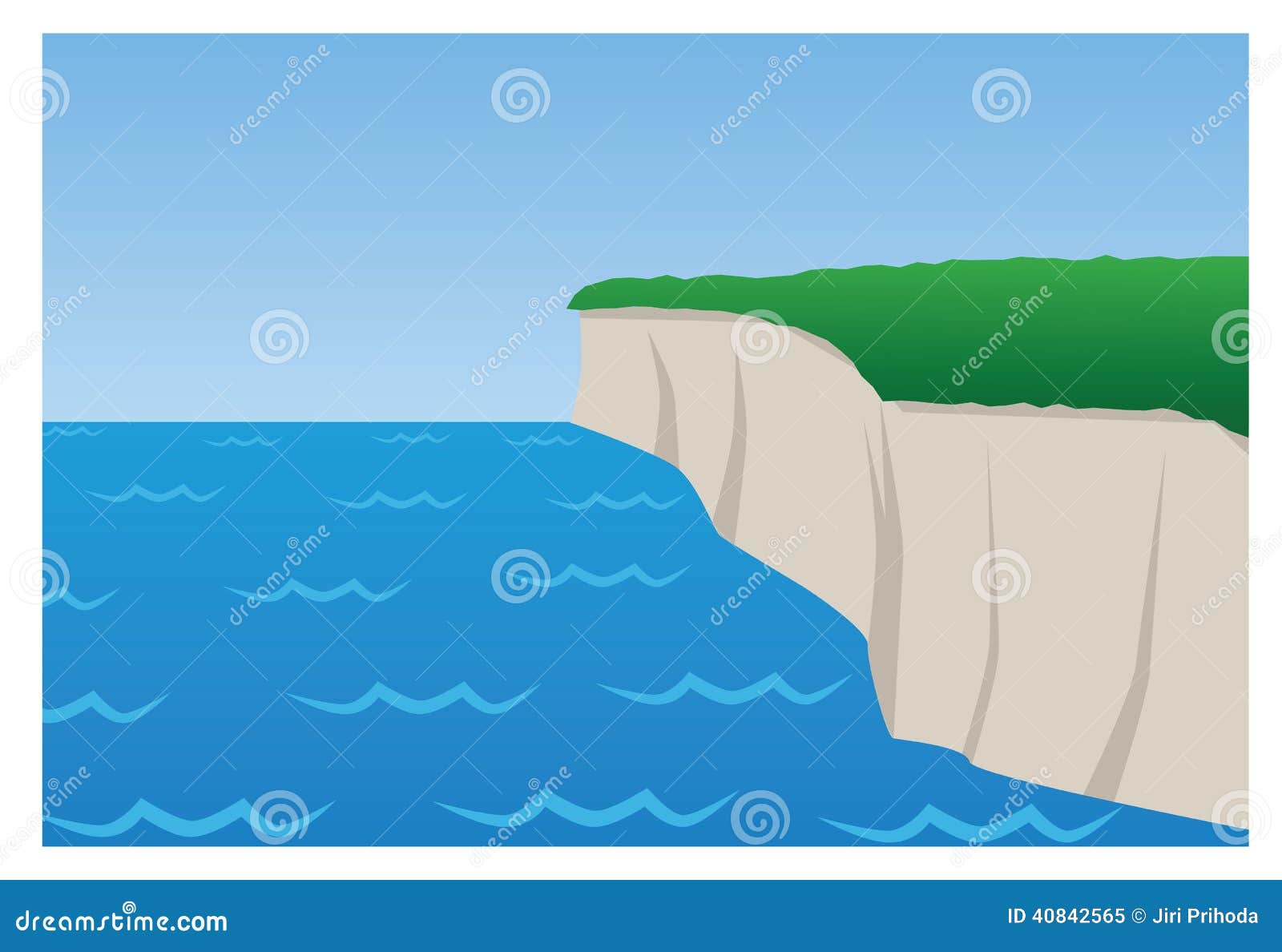 Acantilado en la costa ilustración del vector. Ilustración de recorrido ...