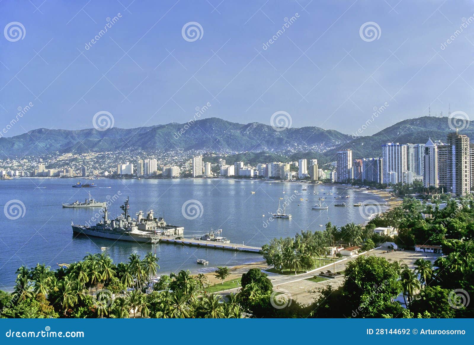 Acapulco bay stock photo. Image of beach, mexico, blue - 28144692