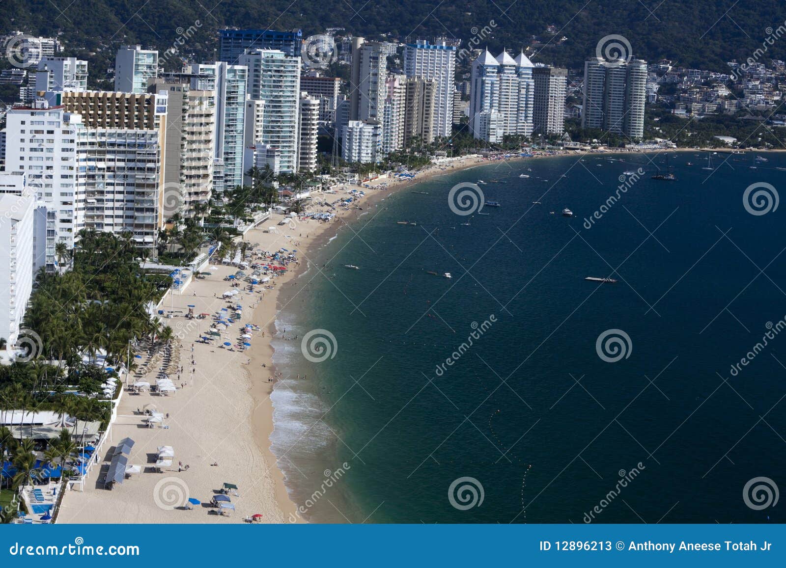 Acapulco Beach stock image. Image of skyline, coastline - 12896213