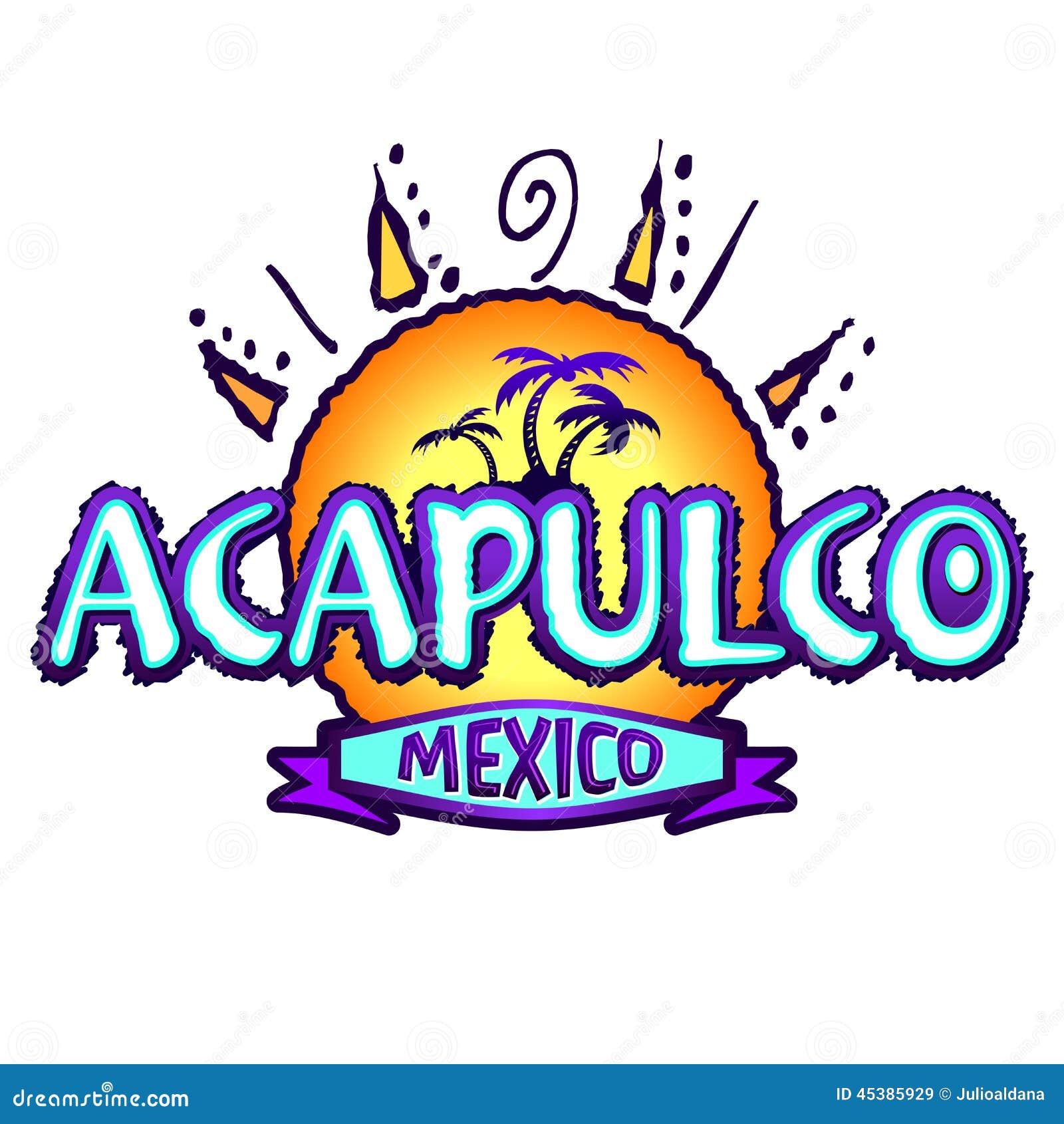 Acapulco Mexico - Icon, Emblem Design Stock Vector - Illustration of ...