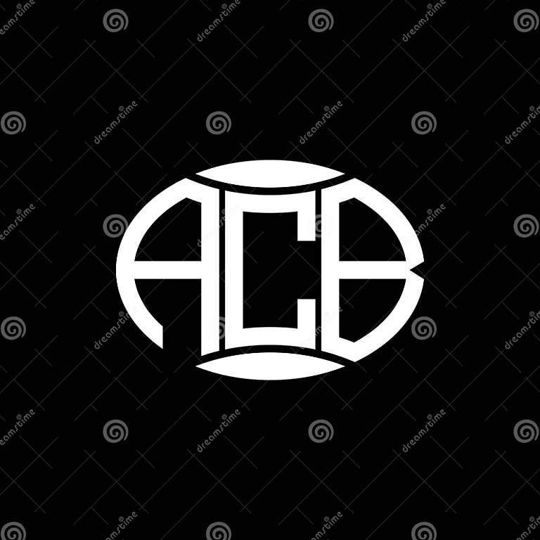 ACB Abstract Monogram Circle Logo Design on Black Background. ACB ...