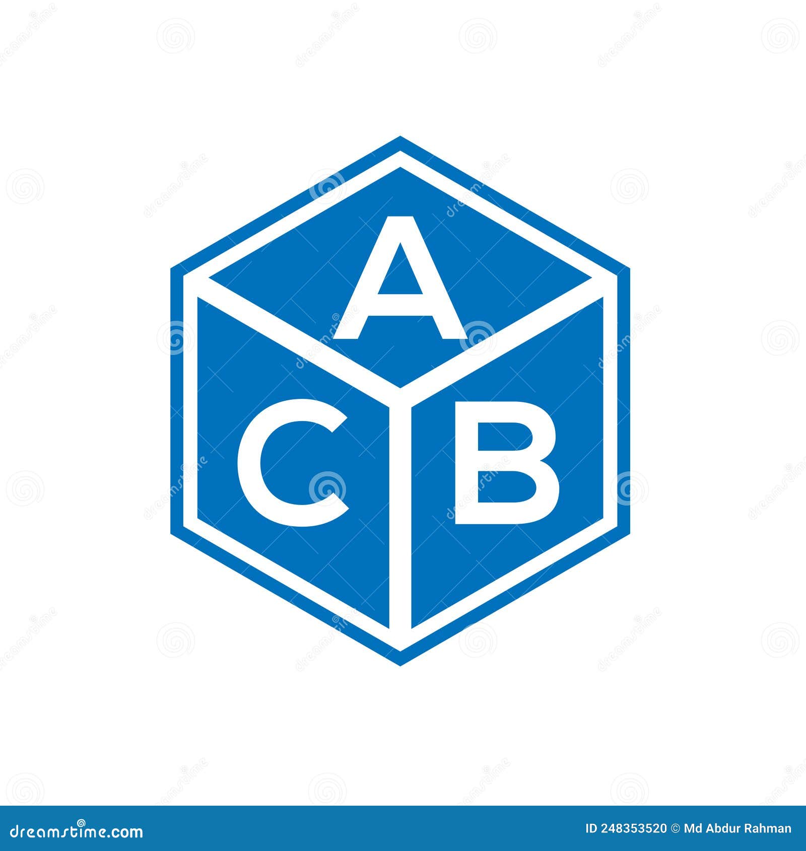 ACB Letter Logo Design on Black Background. ACB Creative Initials ...