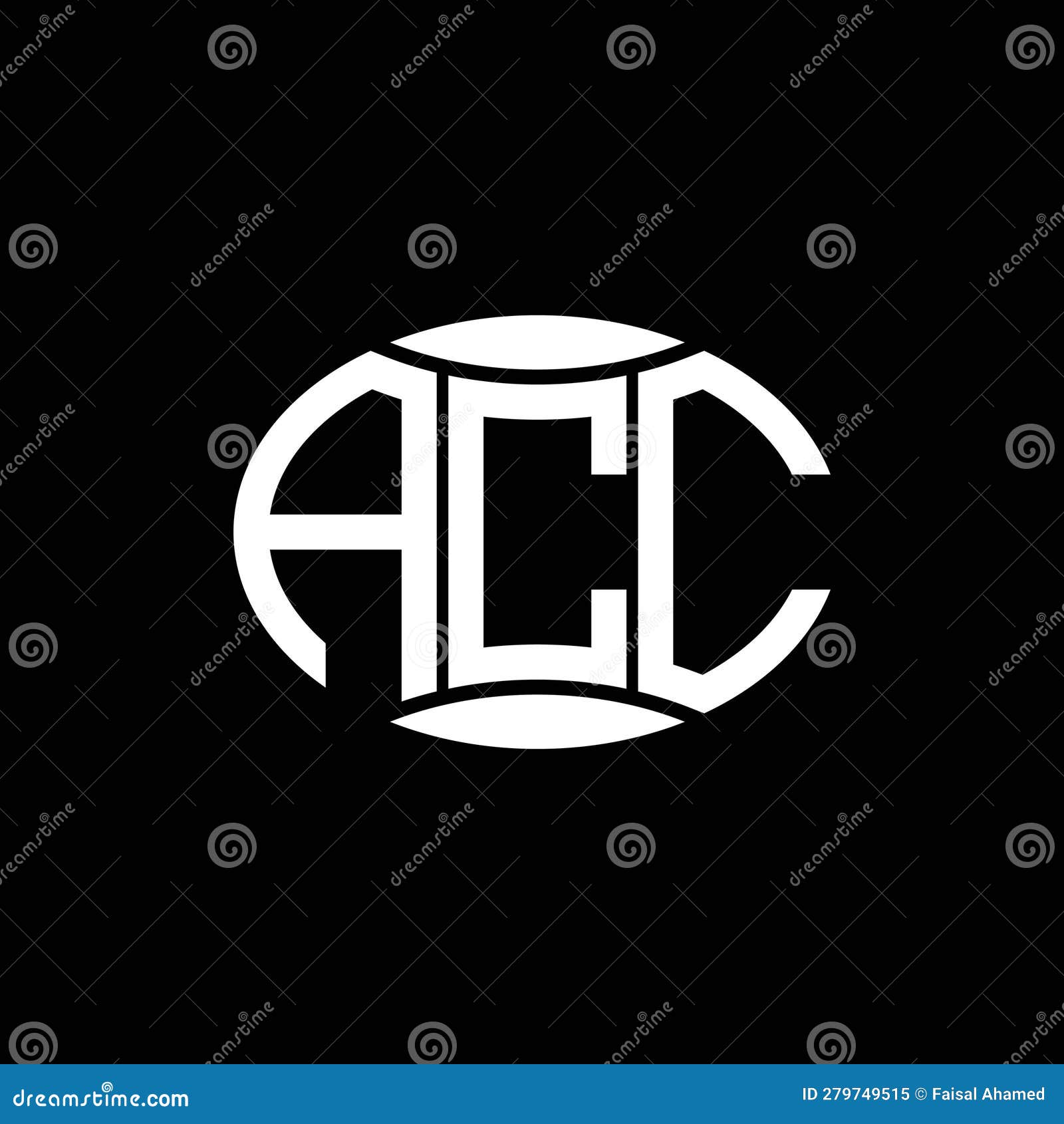 ACC Abstract Monogram Circle Logo Design on Black Background. ACC ...