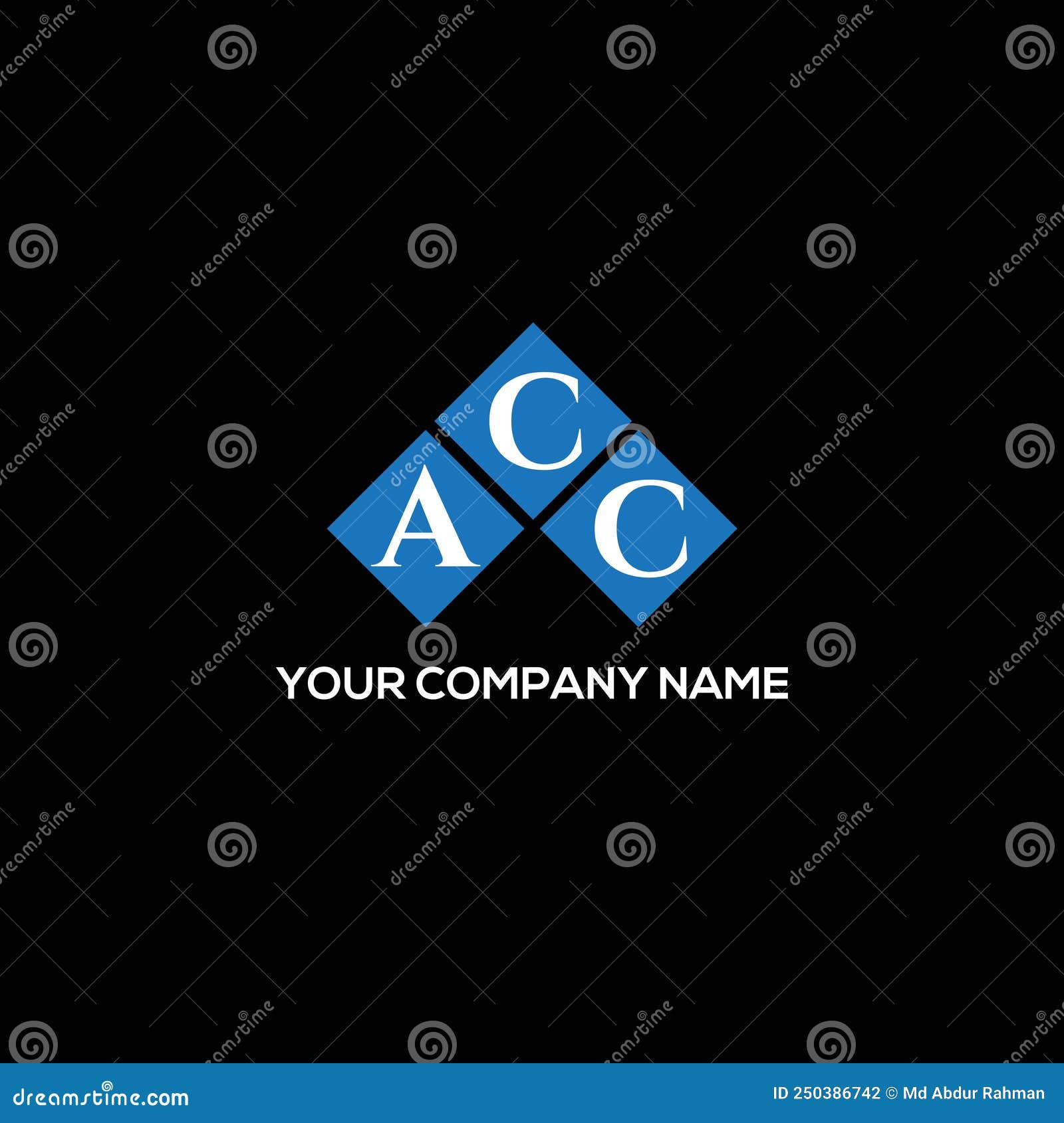ACC Letter Logo Design on BLACK Background. ACC Creative Initials ...