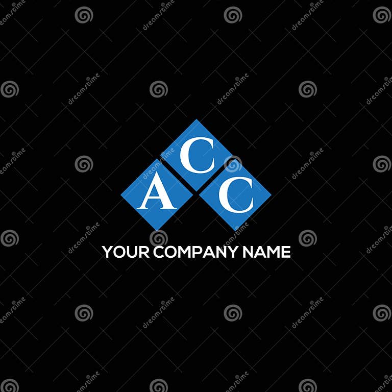 ACC Letter Logo Design on BLACK Background. ACC Creative Initials ...
