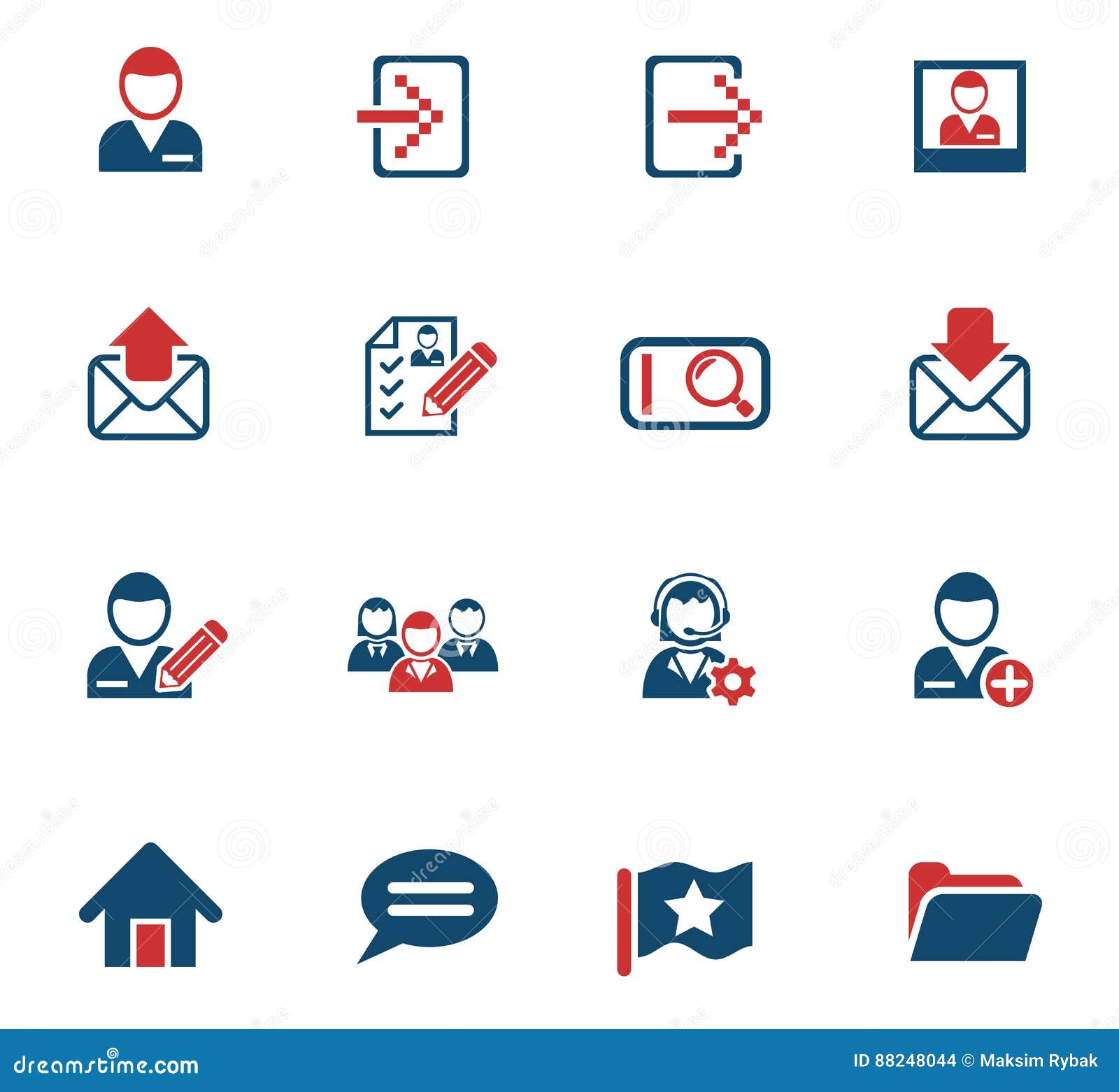 Accaunt icon set stock vector. Illustration of message - 88248044