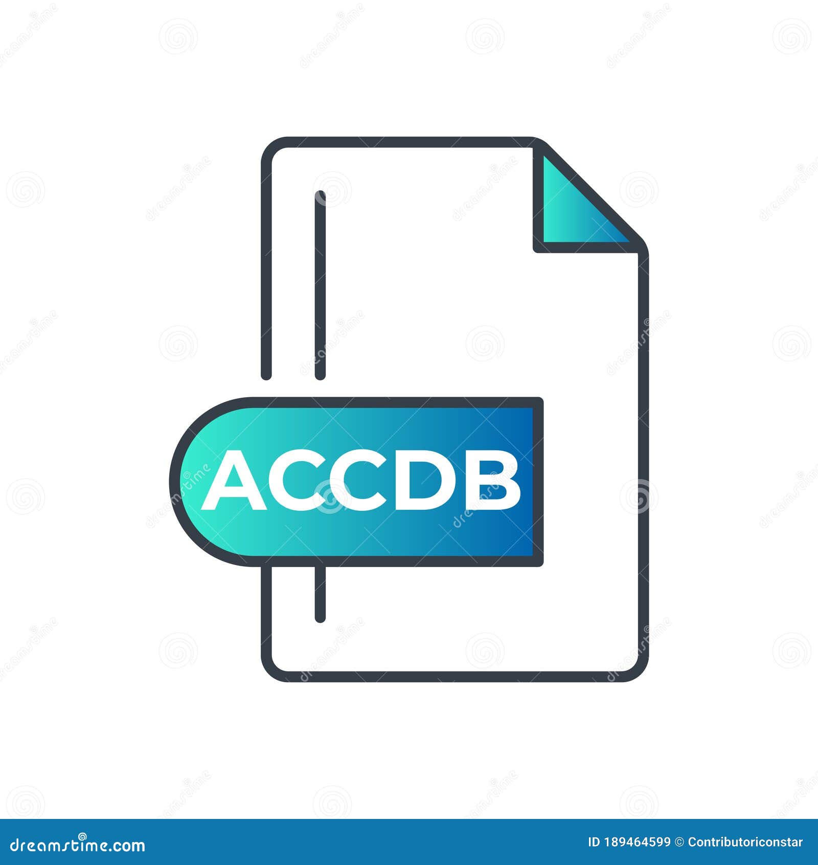 Accdb File Format Icon Accdb Extension Gradiant Icon Stock Vector