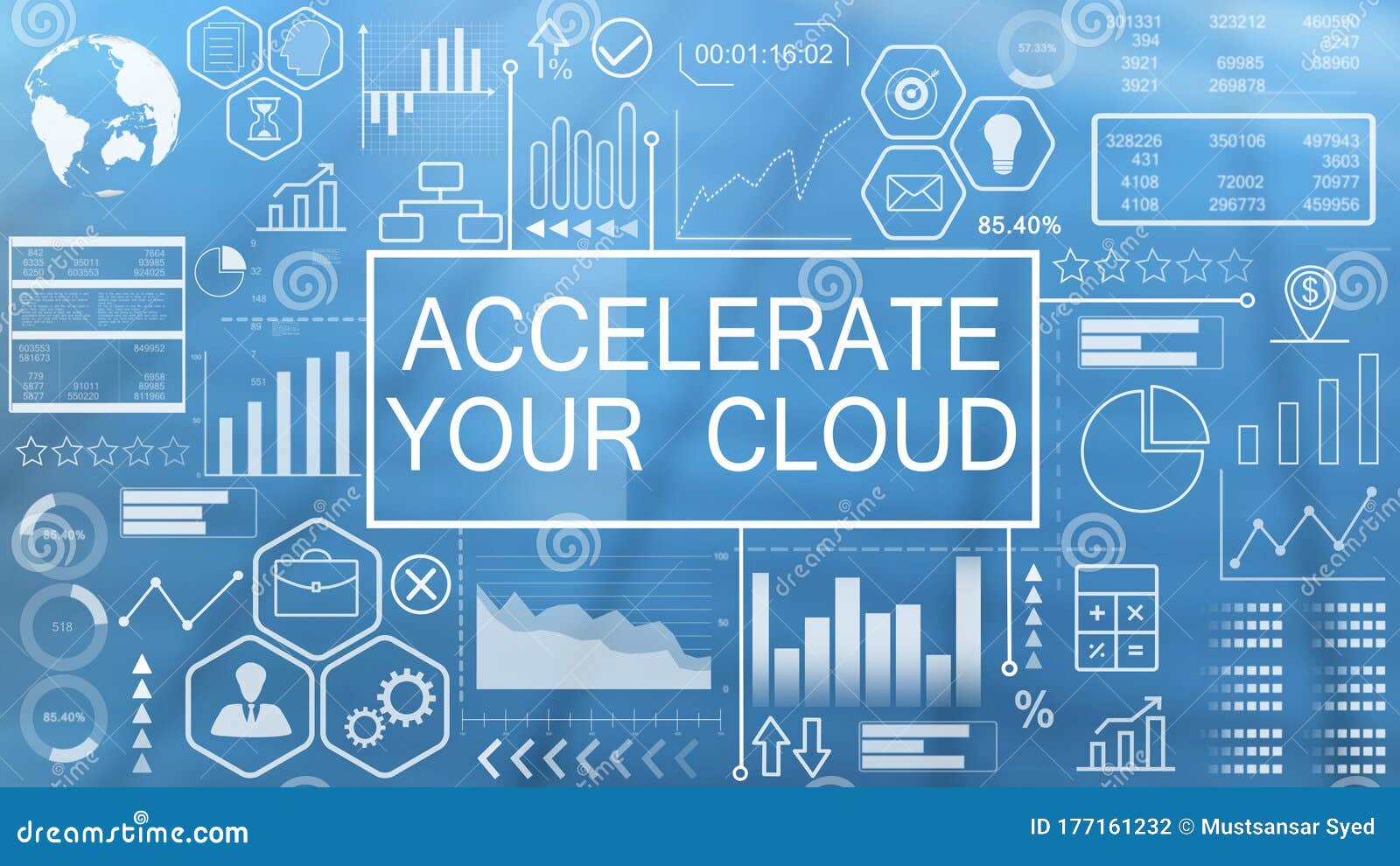 Accelerate Your Cloud, Animated Typography Stock Illustration ... Accelerate Your Cloud, Animated Typography Stock Illustration ...