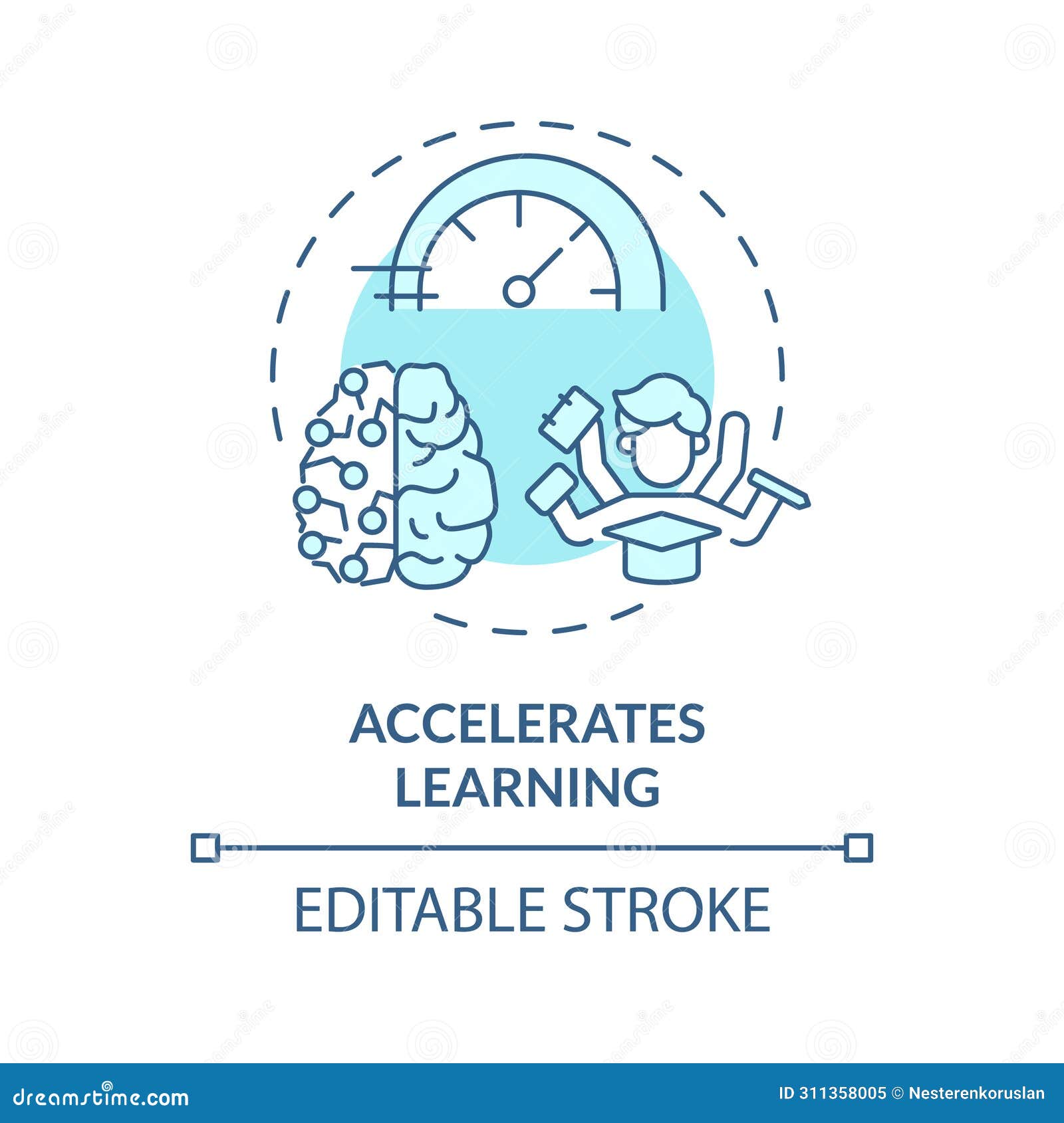 Accelerated Learning Soft Blue Concept Icon Cartoon Vector ...