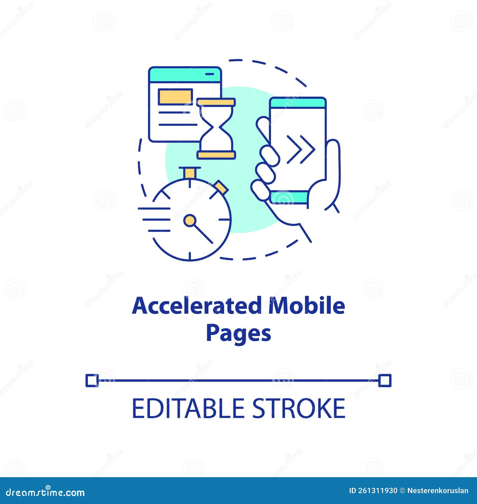 Accelerated Mobile Pages Concept Icon Vector Illustration ...