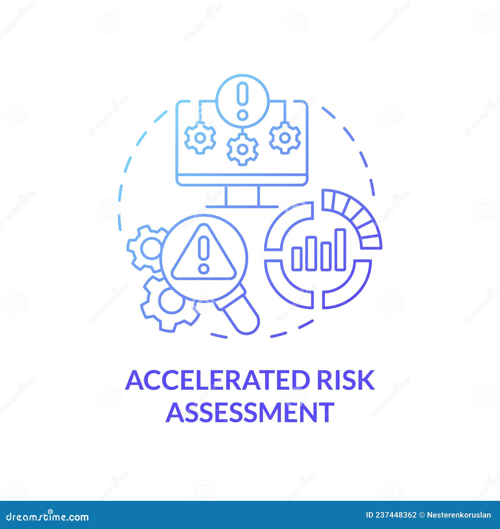 Accelerated Risk Assessment Blue Gradient Concept Icon Vector ...