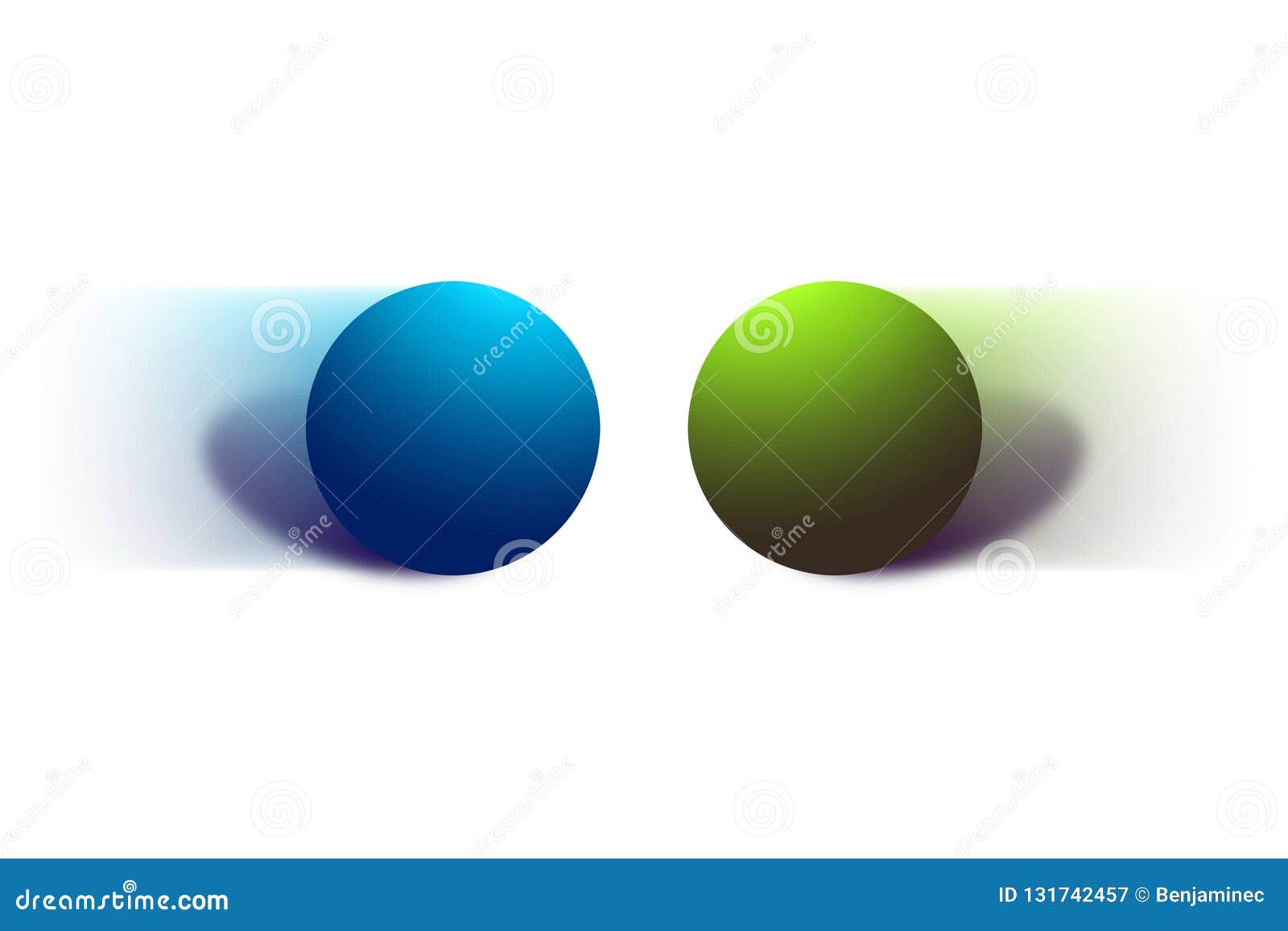 Accelerated Two Balls Moving In Opposite Direction Isolated On White ...