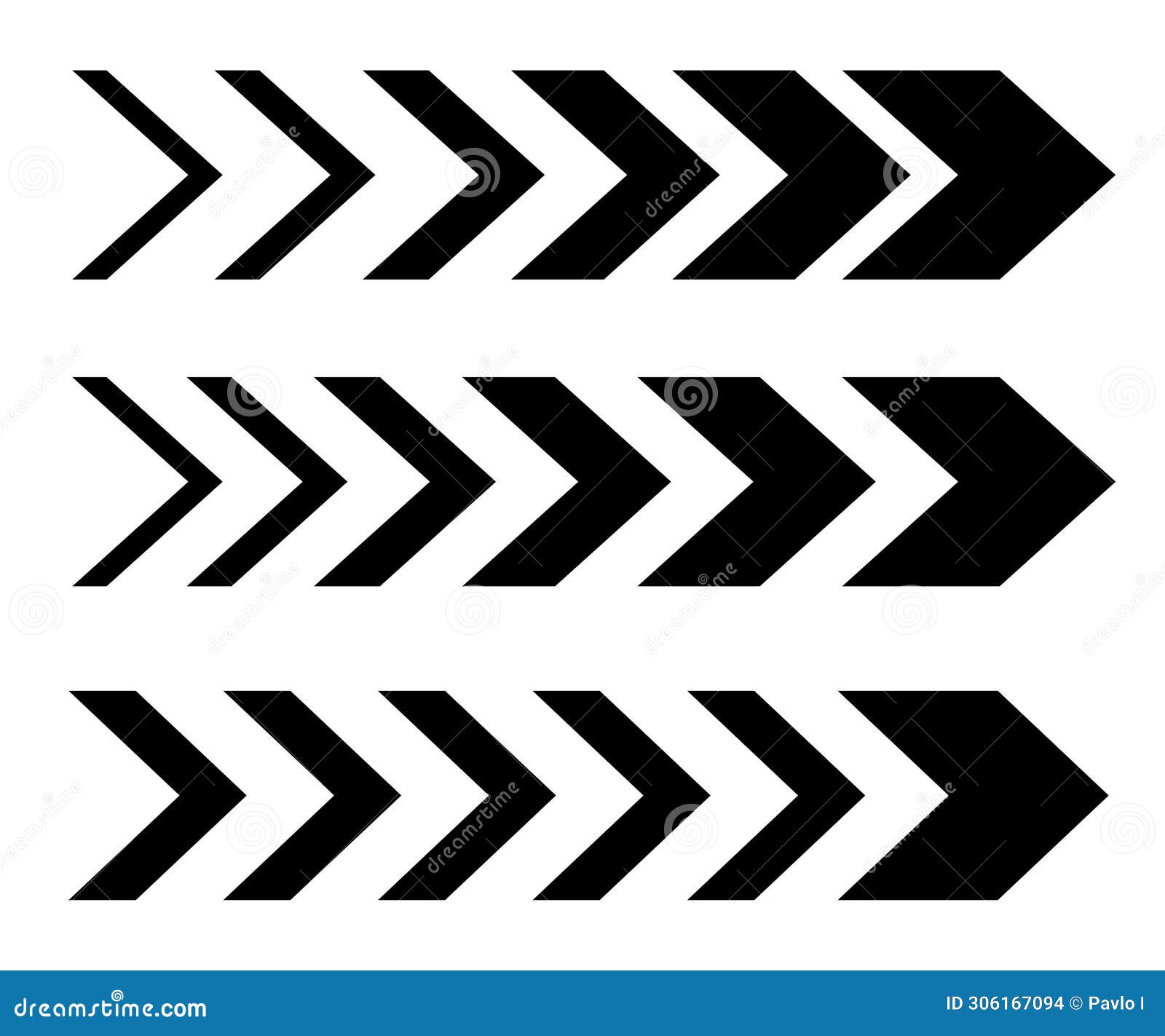 Acceleration Arrow Icons Set, Turn Sign, Speed Stock Vector ...