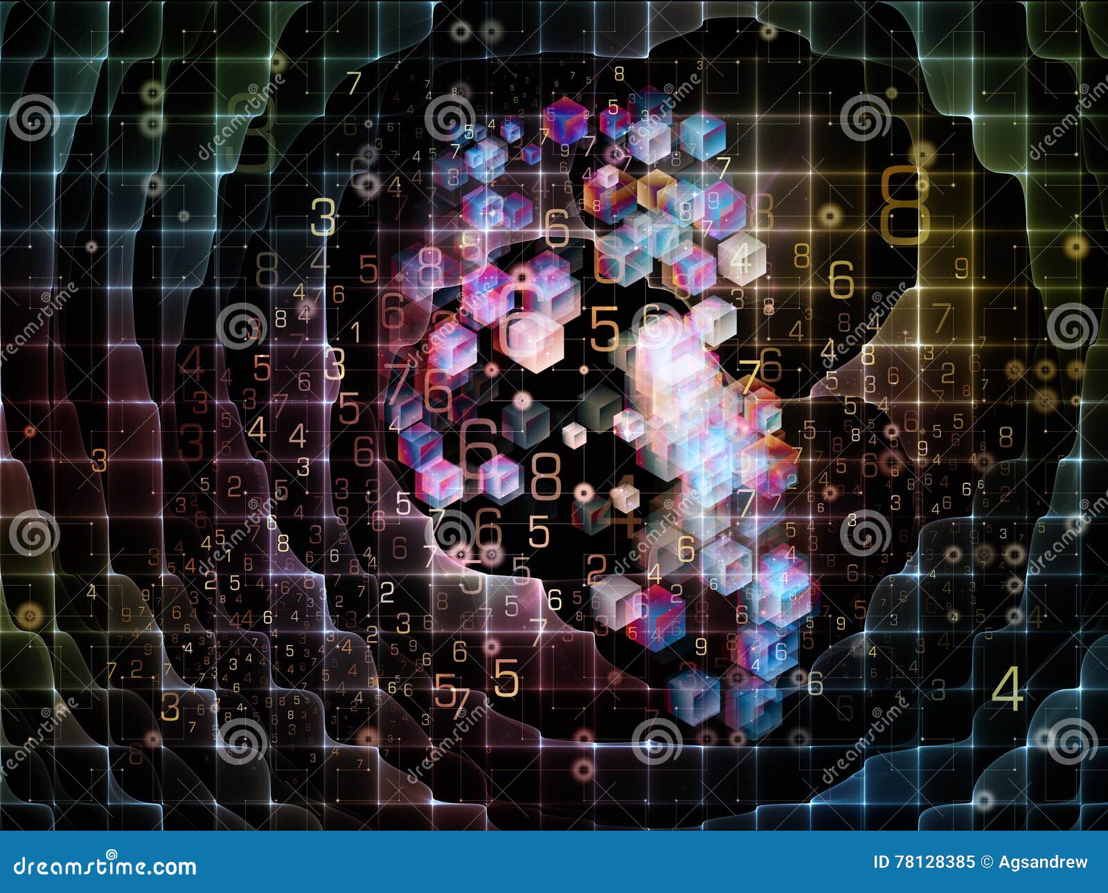 Acceleration of Digital Grid Stock Illustration - Illustration of ...